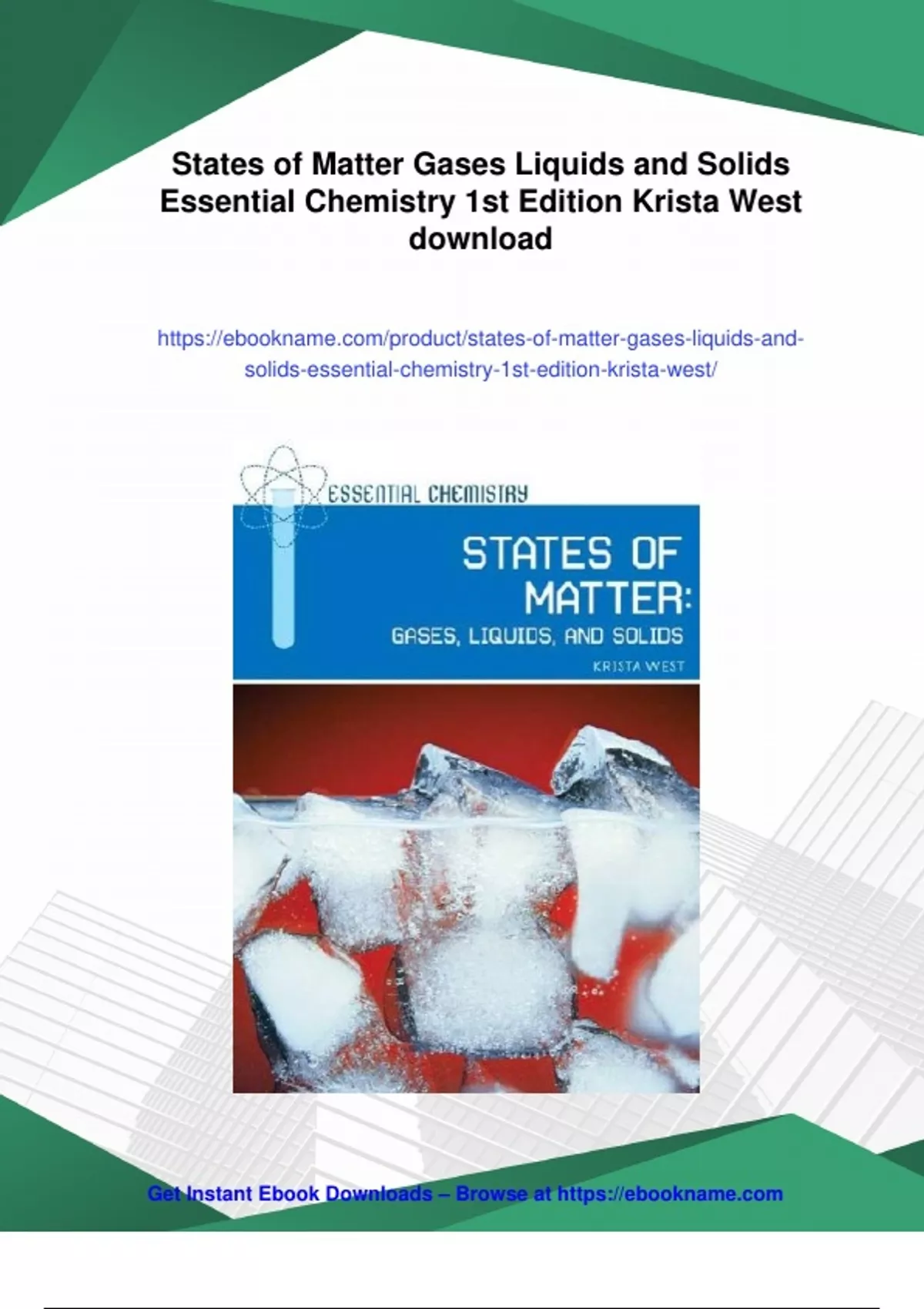 Summary States of Matter Gases Liquids and Solids Essential Chemistry ...