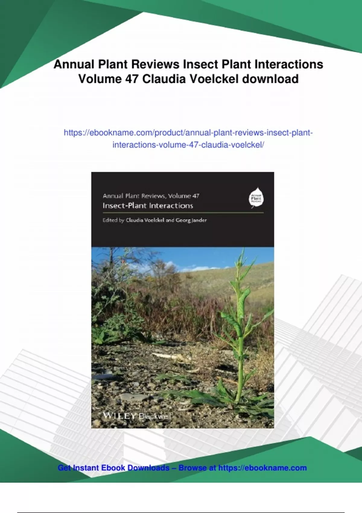 Summary Annual Plant Reviews Insect Plant Interactions Volume 47 ...