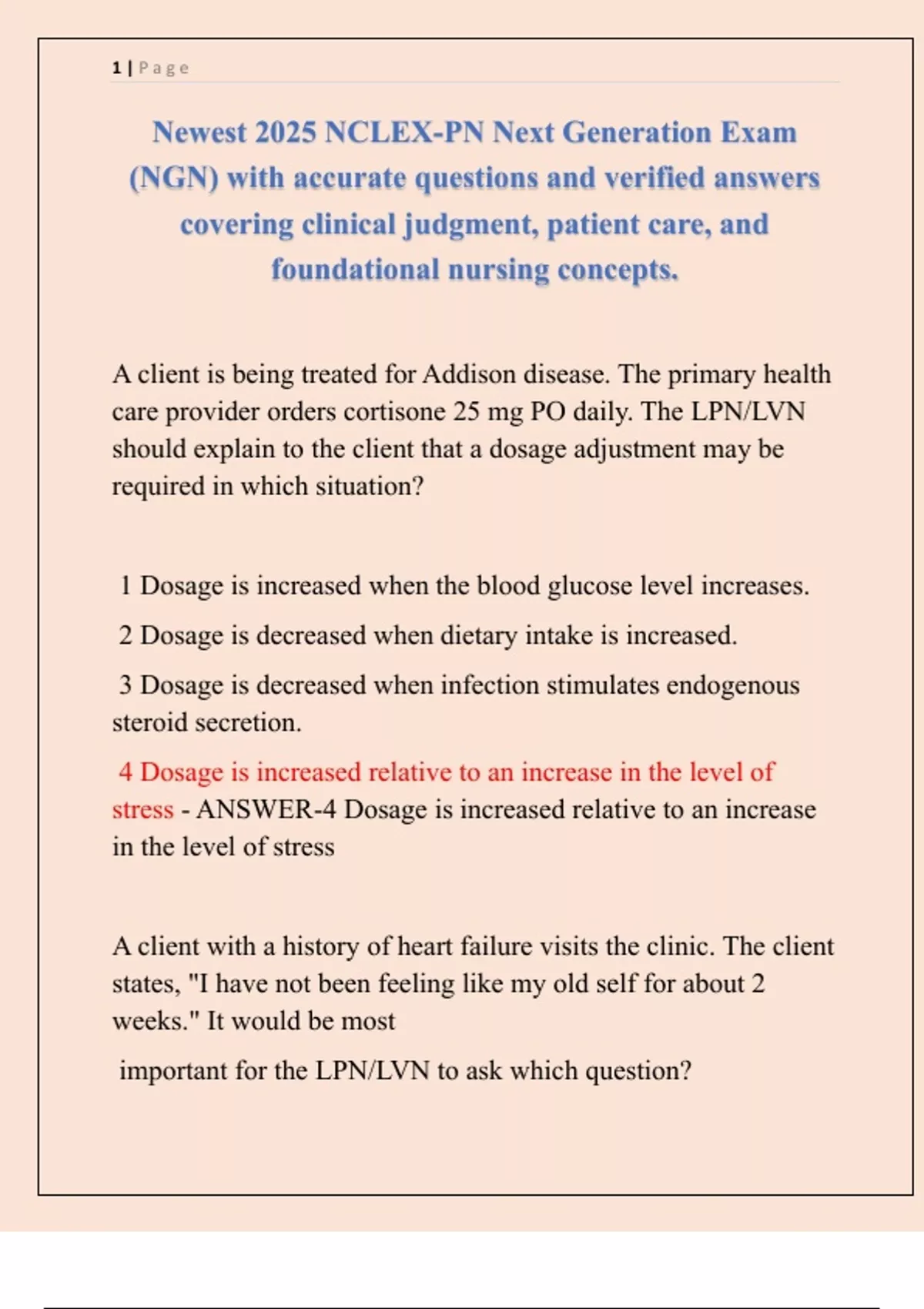 NCLEX-PN Next Gen 2025 Exam Pack | Verified Clinical Judgment Questions ...