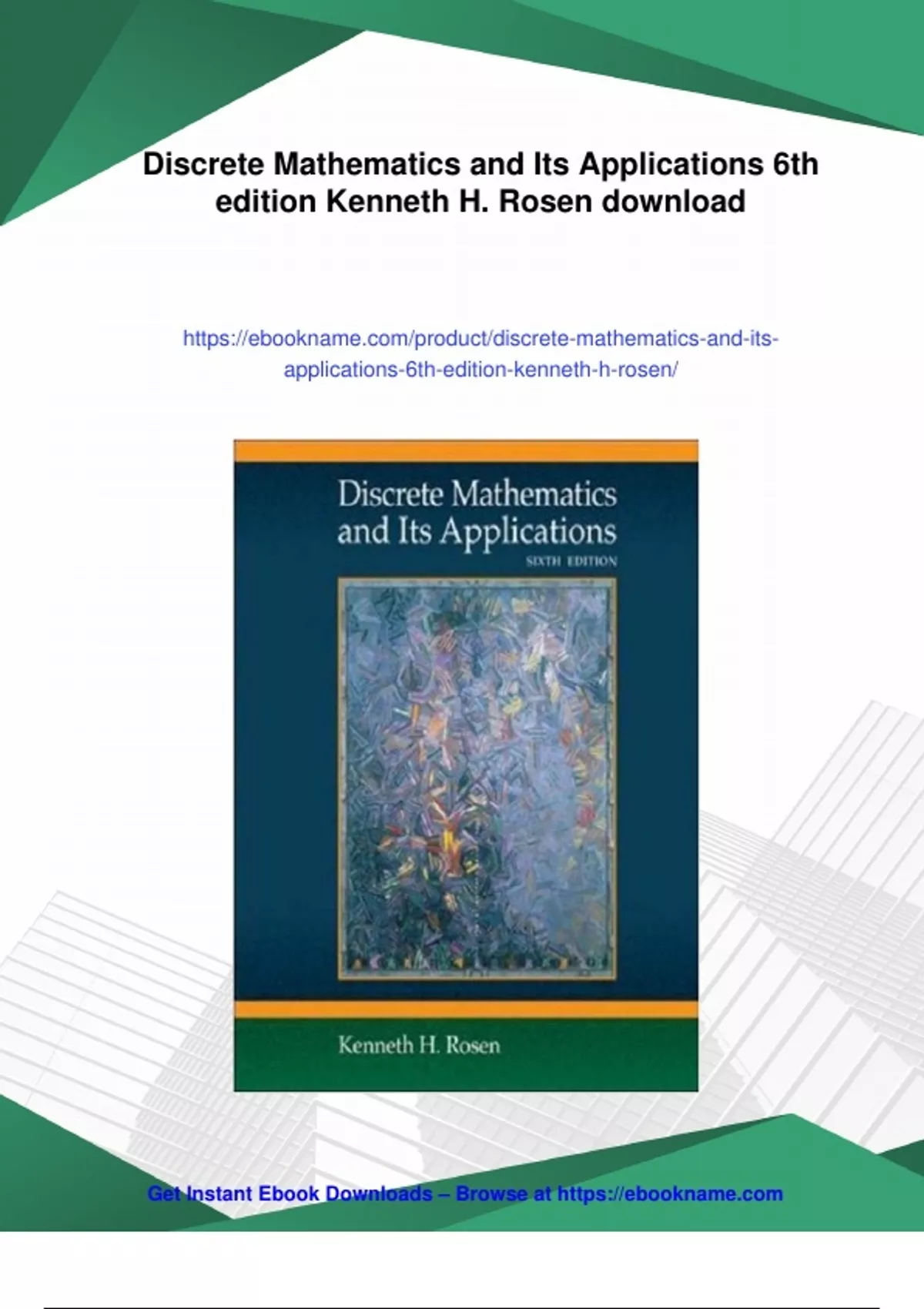 Summary Discrete Mathematics and Its Applications 6th edition Kenneth H. Rosen - Digital ...