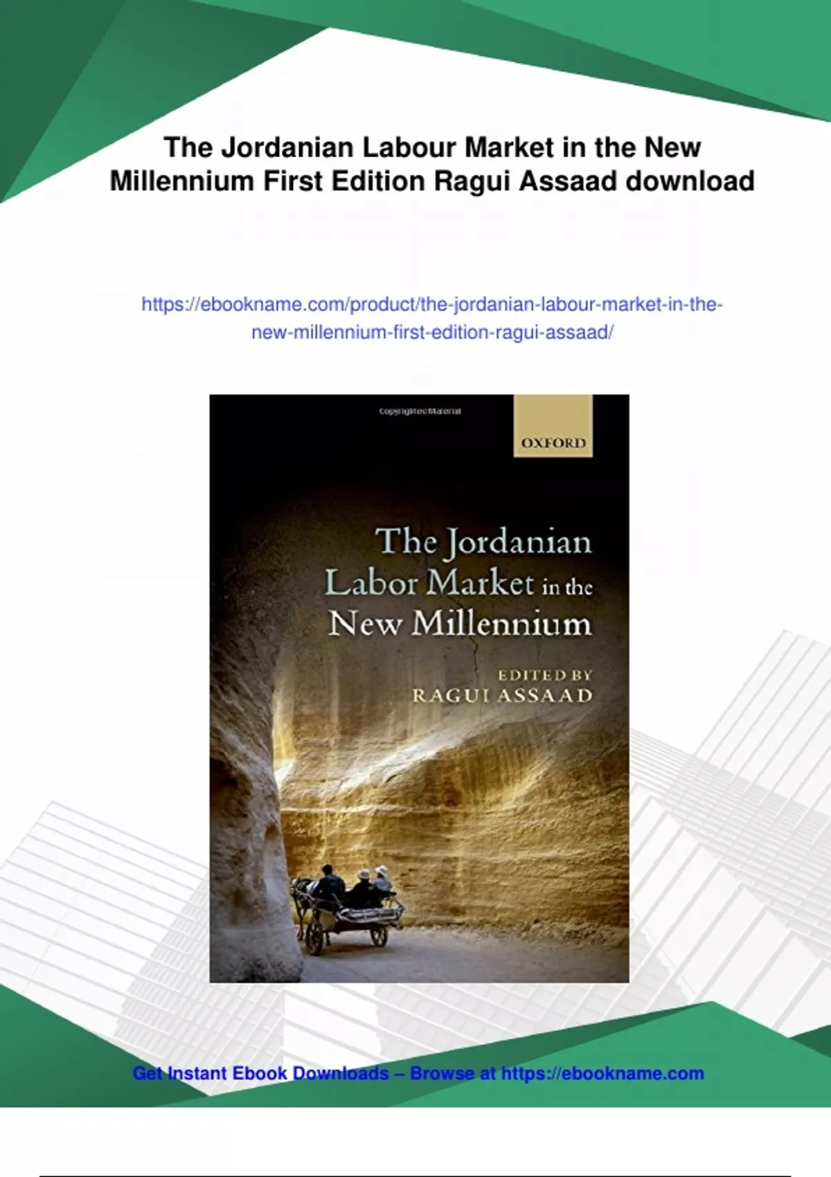 Summary The Jordanian Labour Market in the New Millennium First Edition ...