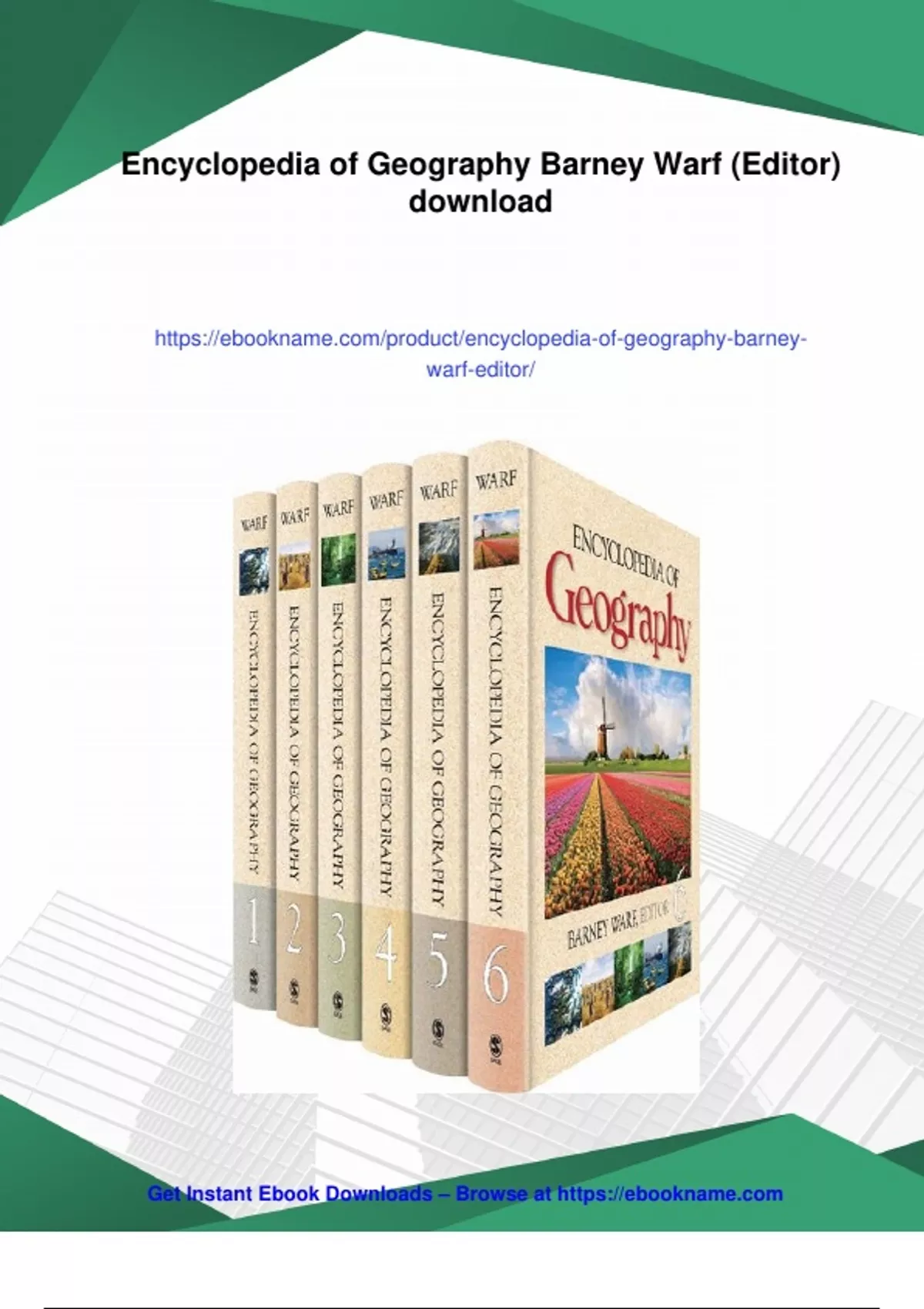Summary Encyclopedia of Geography Barney Warf (Editor) - Instant Download - Ebookname - Stuvia US