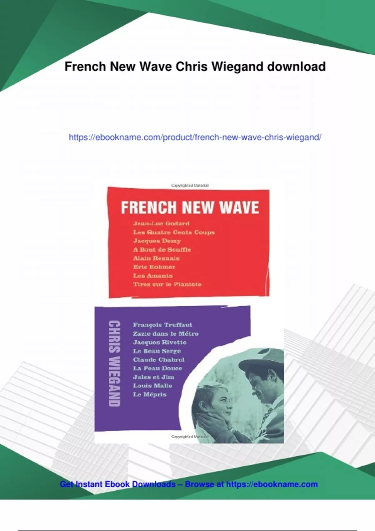 Summary French New Wave Chris Wiegand - Digital Download - Ebookname - Stuvia US