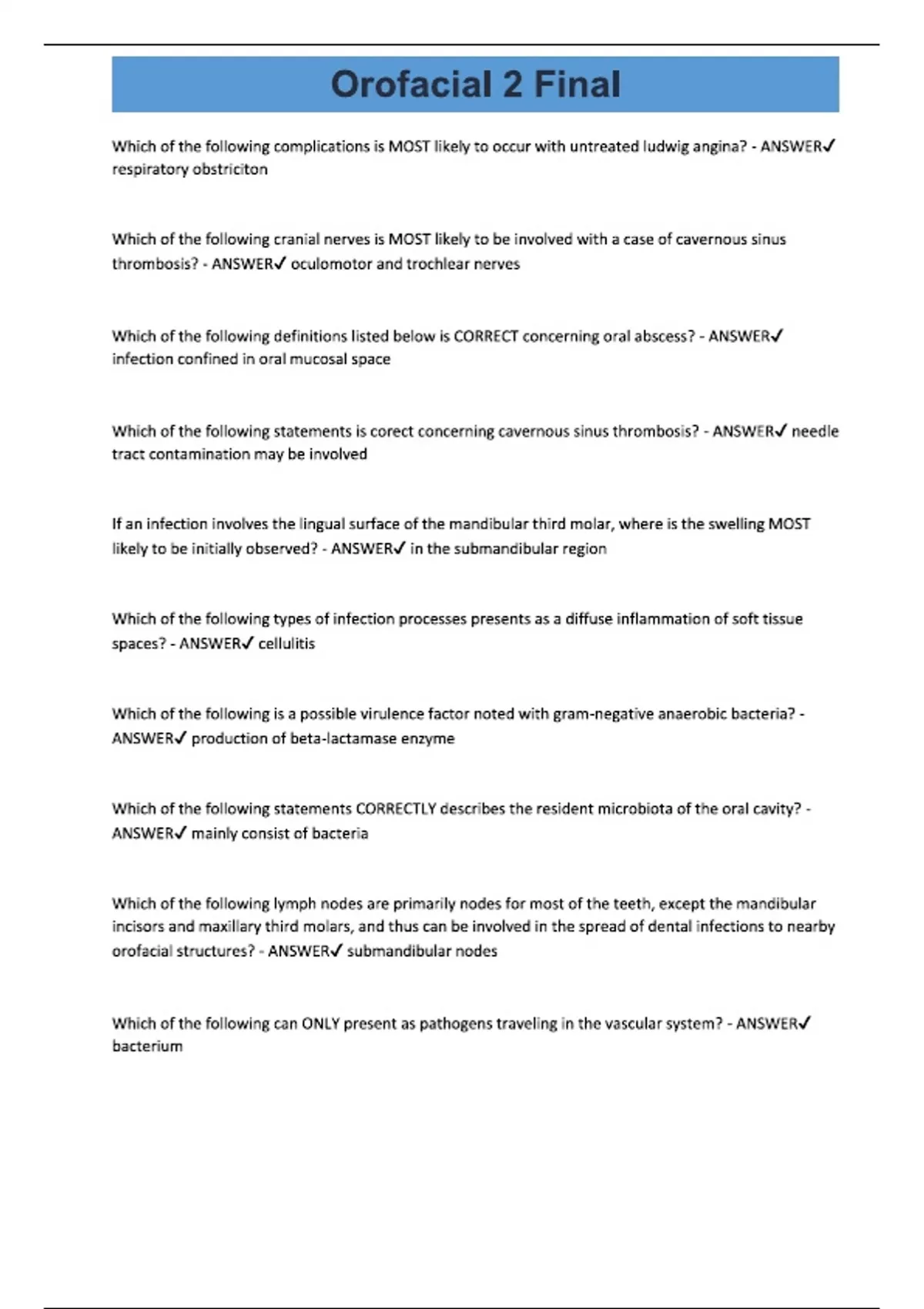 Orofacial 2 Final Anatomy of Orofacial Structures (New 2025/2026 Update ...