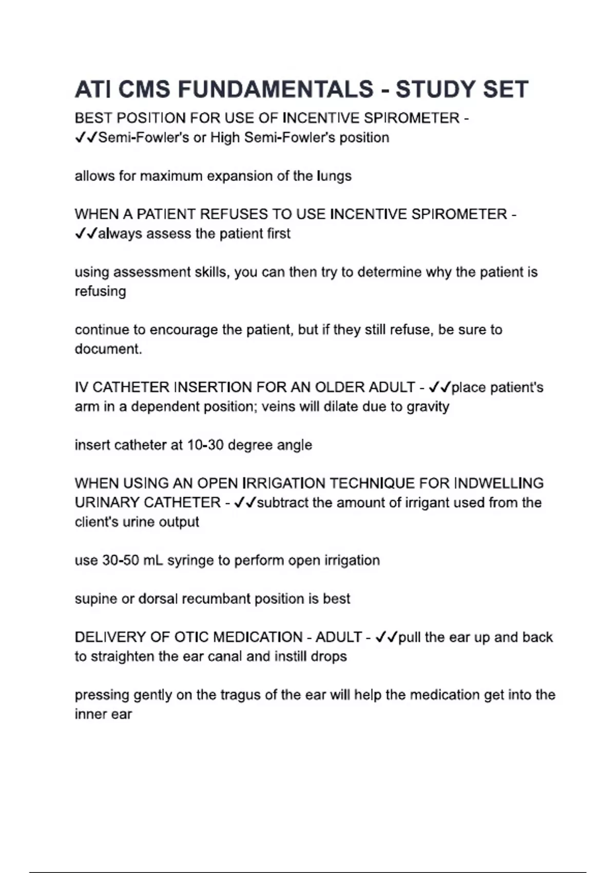 ATI CMS FUNDAMENTALS LATEST 2025 REVISED EXAM QUESTIONS AND CORRECT ...