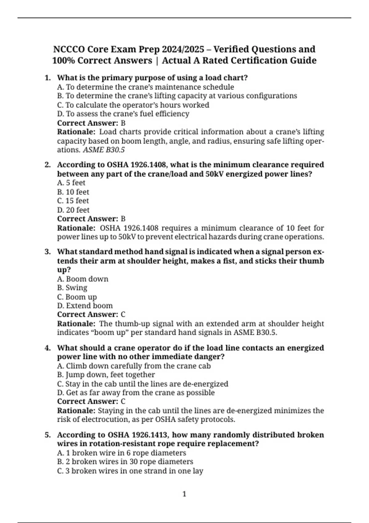 NCCCO Mobile Crane & Core Exams 2024/2025 Study Bundle – 100% Correct ...