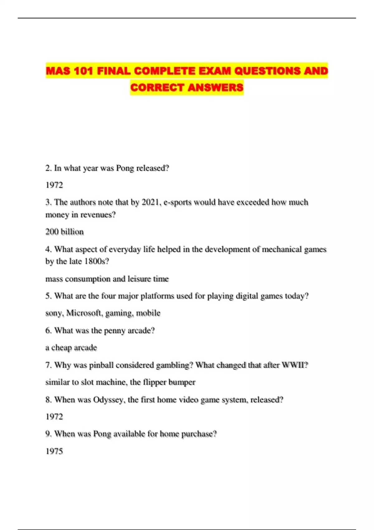 MAS 101 FINAL COMPLETE EXAM QUESTIONS AND CORRECT ANSWERS - MAS 101 - Stuvia US