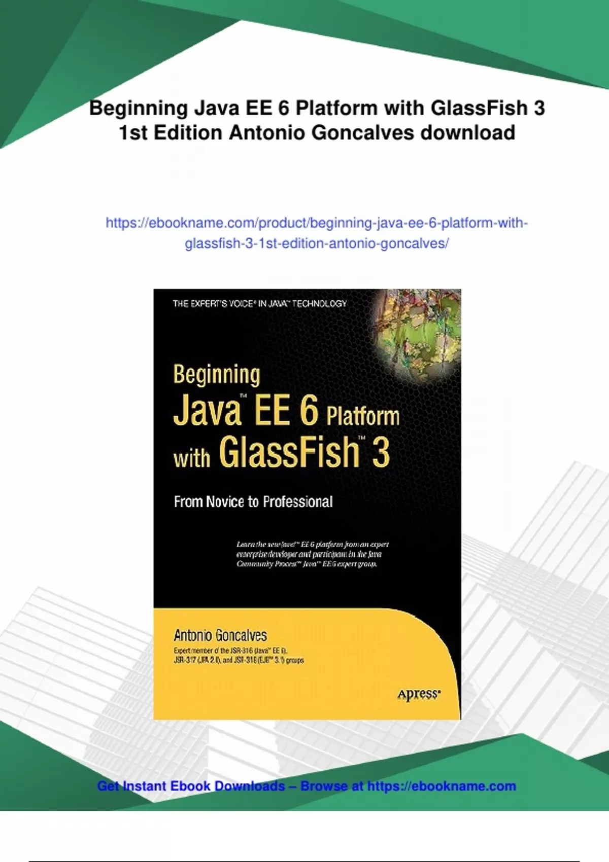 Summary Beginning Java EE 6 Platform with GlassFish 3 1st Edition Antonio Goncalves - Digital ...