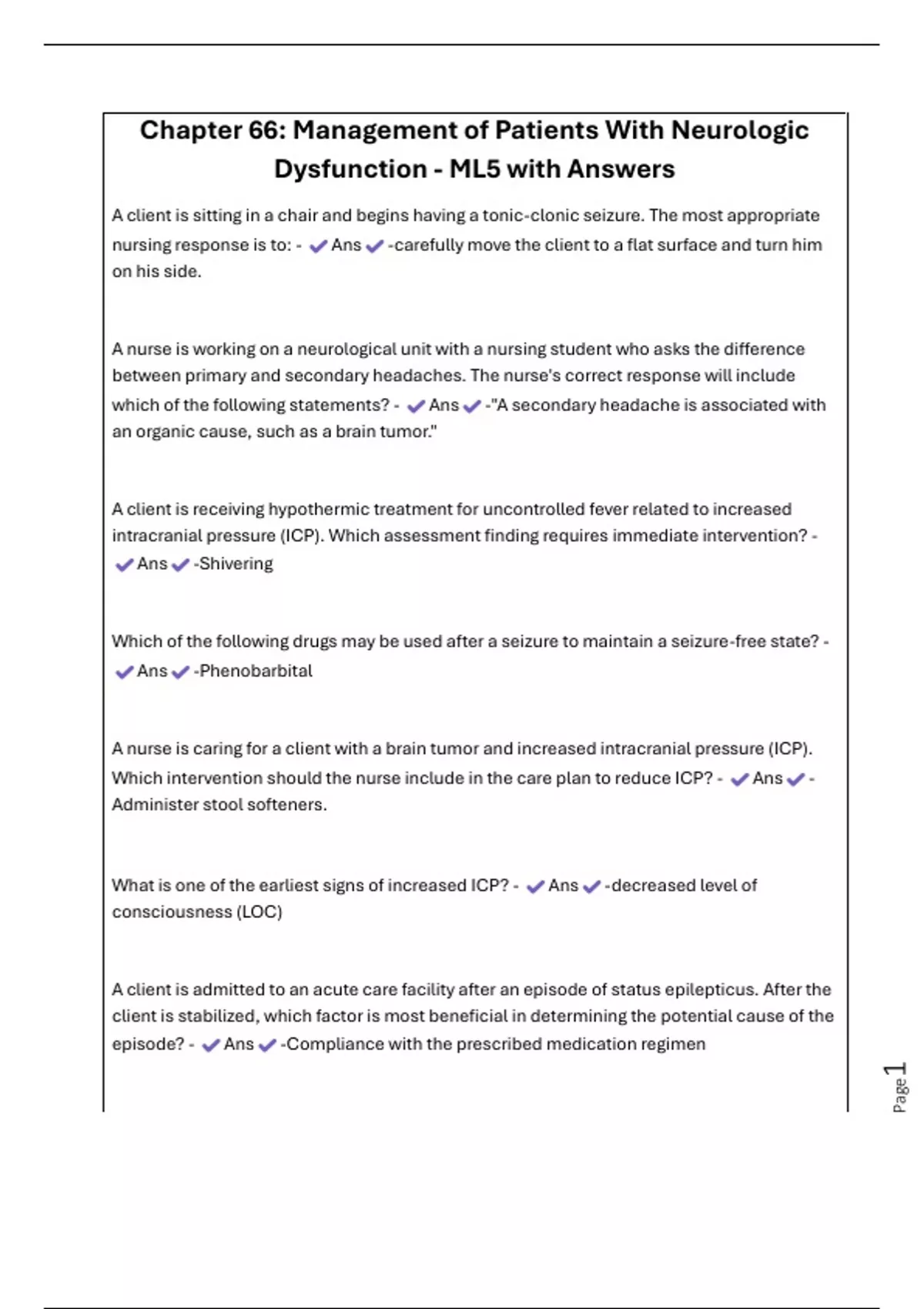 Chapter 66: Management of Patients With Neurologic Dysfunction - ML5 ...