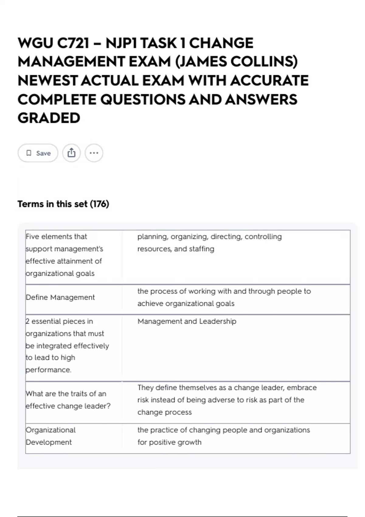 WGU C721 – NJP1 TASK 1 CHANGE MANAGEMENT EXAM (JAMES COLLINS) NEWEST ...