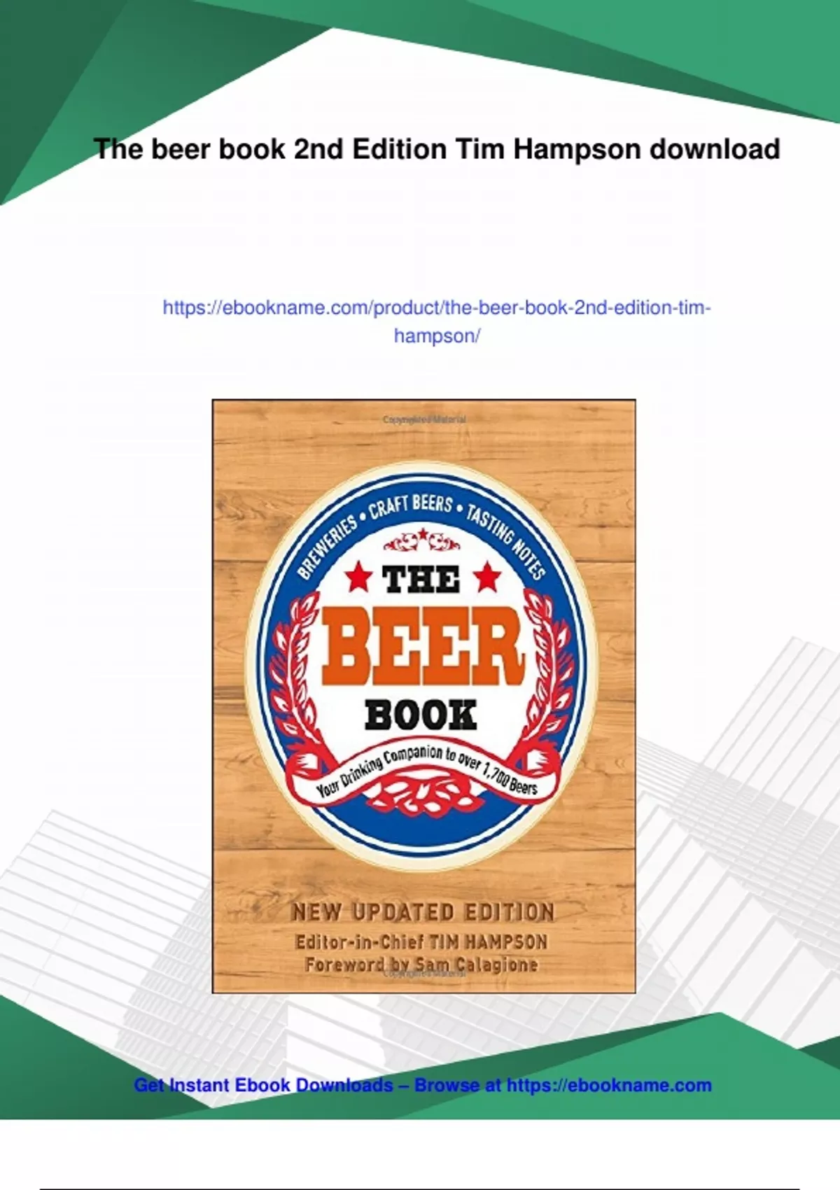 Summary The beer book 2nd Edition Tim Hampson - Instant Download ...