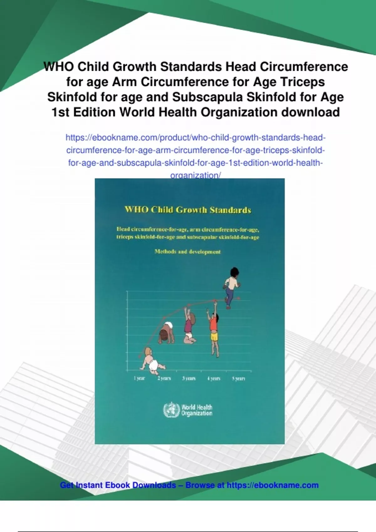 Summary WHO Child Growth Standards Head Circumference for age Arm ...