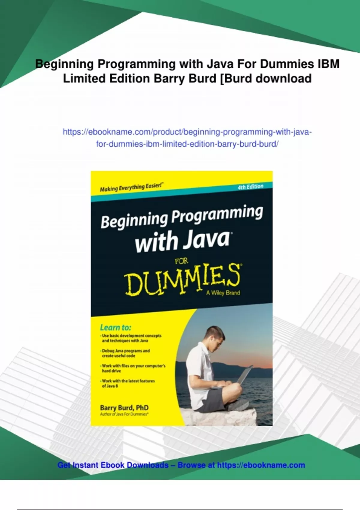 Summary Beginning Programming with Java For Dummies IBM Limited Edition Barry Burd [Burd ...