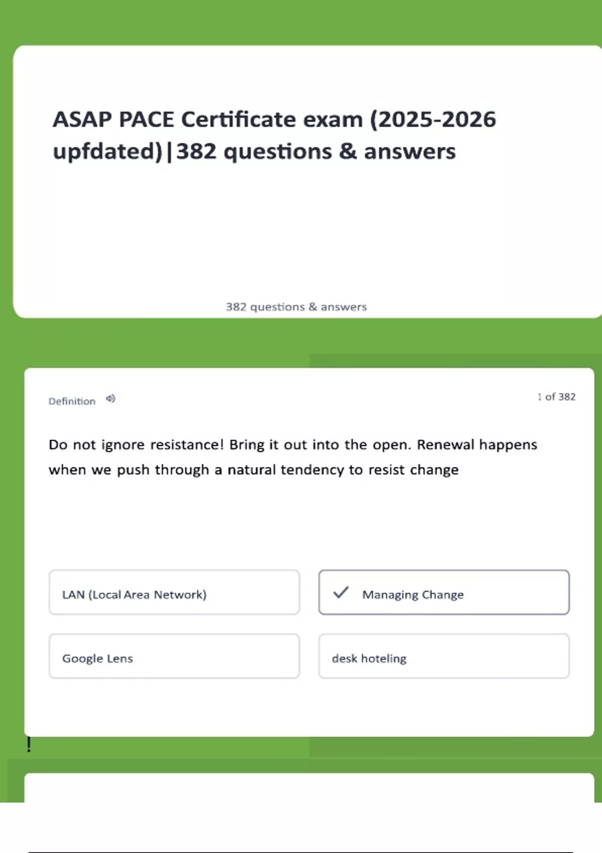 ASAP PACE Certificate exam ( upfdated)|382 questions & answers - ASAP ...