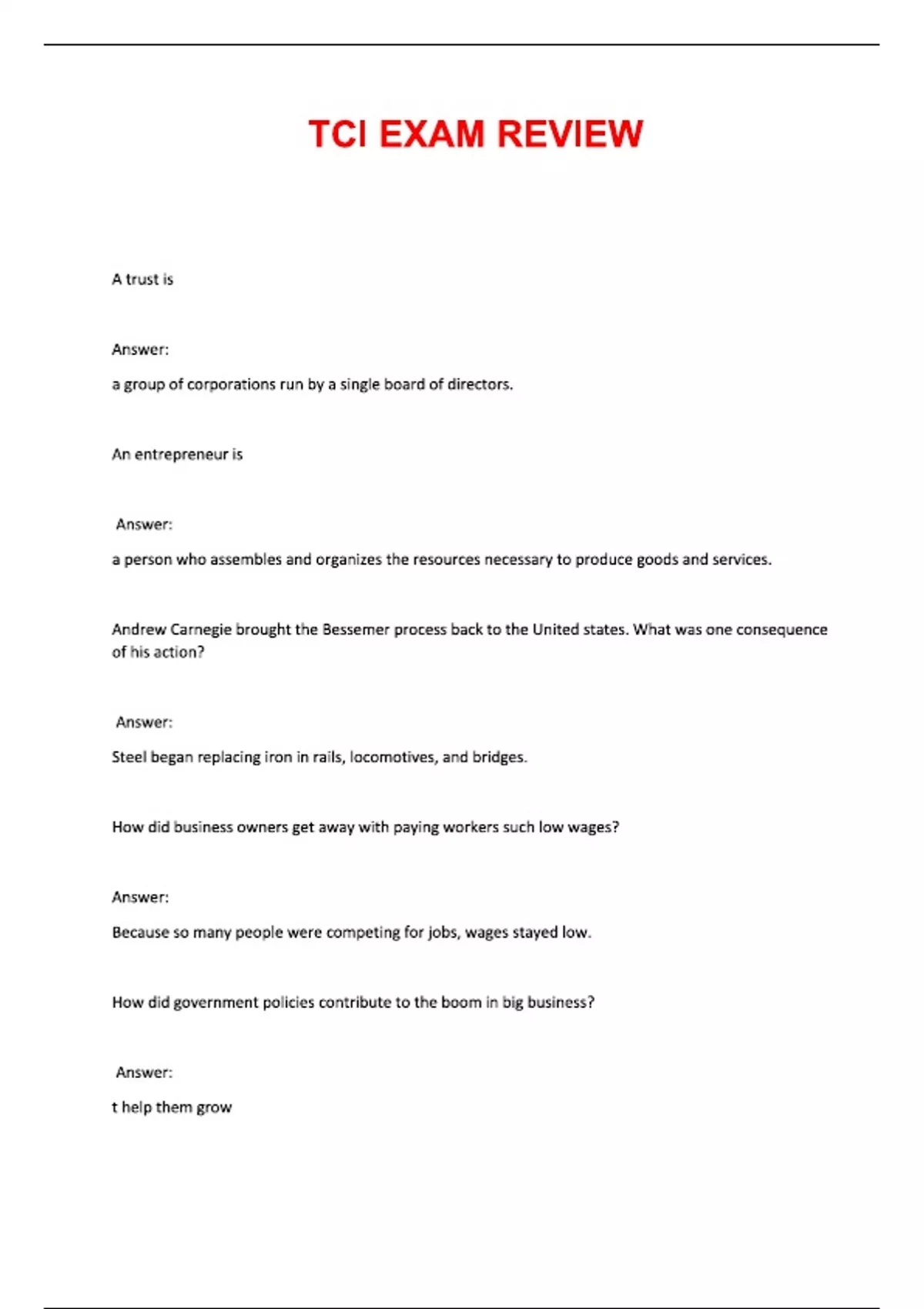 TCI EXAM REVIEW Latest 2025/2026 update Questions with correct answers ...