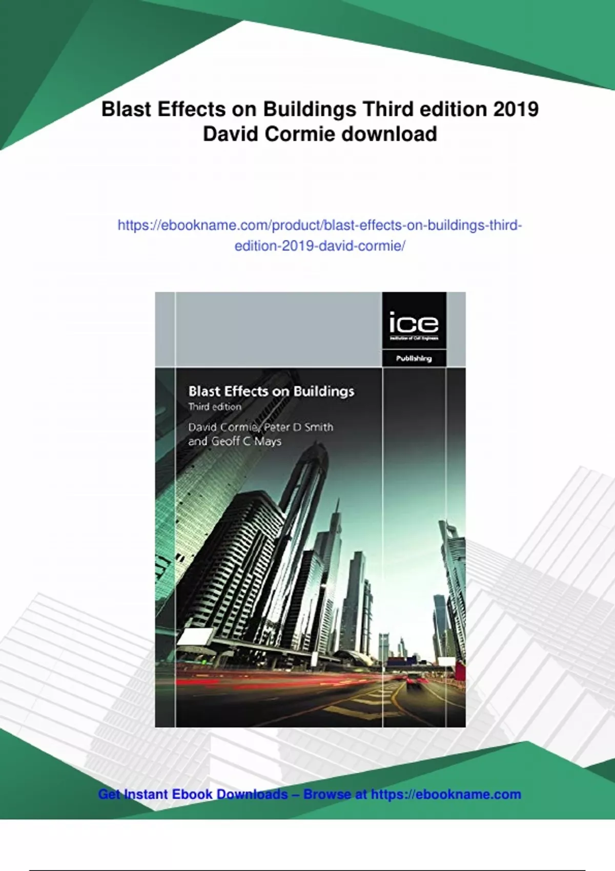 Summary Blast Effects on Buildings Third edition 2019 David Cormie ...