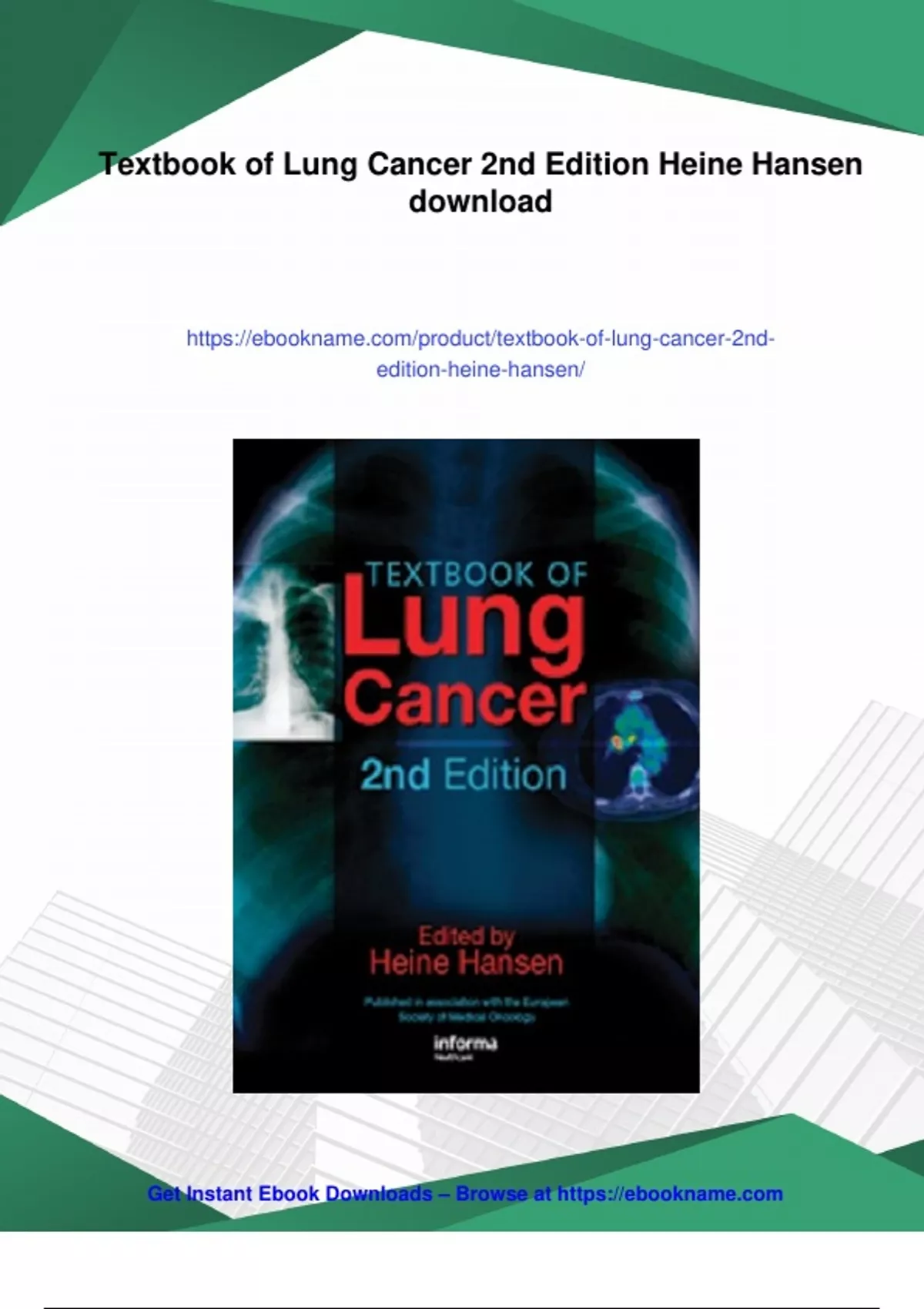 Summary Textbook of Lung Cancer 2nd Edition Heine Hansen - Instant ...