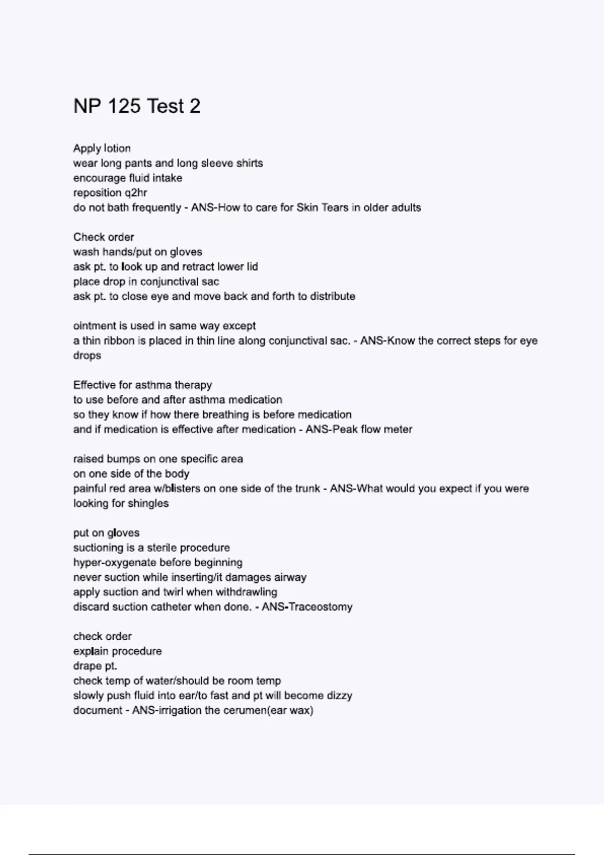 NP 125 Test 2 exam questions with correct answers 2024/2025 - NP 2024/ ...