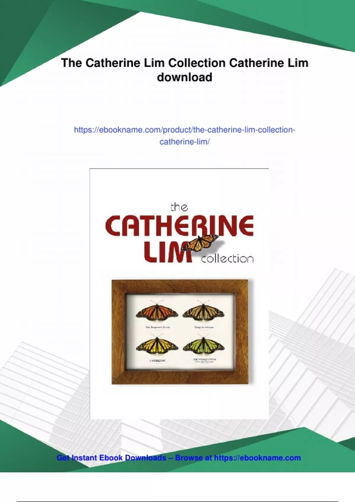 Summary The Catherine Lim Collection Catherine Lim - Instant Download - Ebookname - Stuvia US