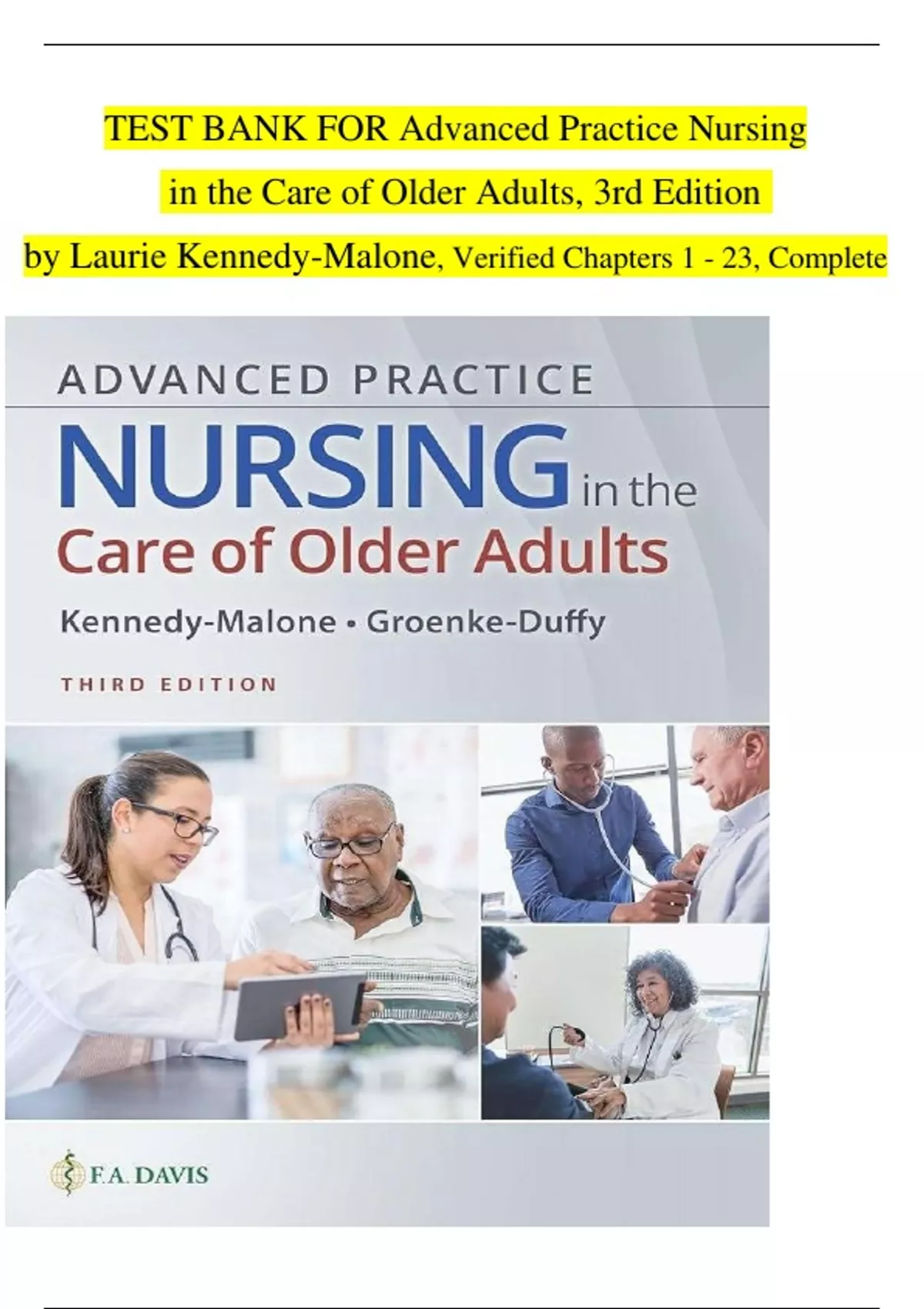 TEST BANK For Advanced Practice Nursing in the Care of Older Adults ...