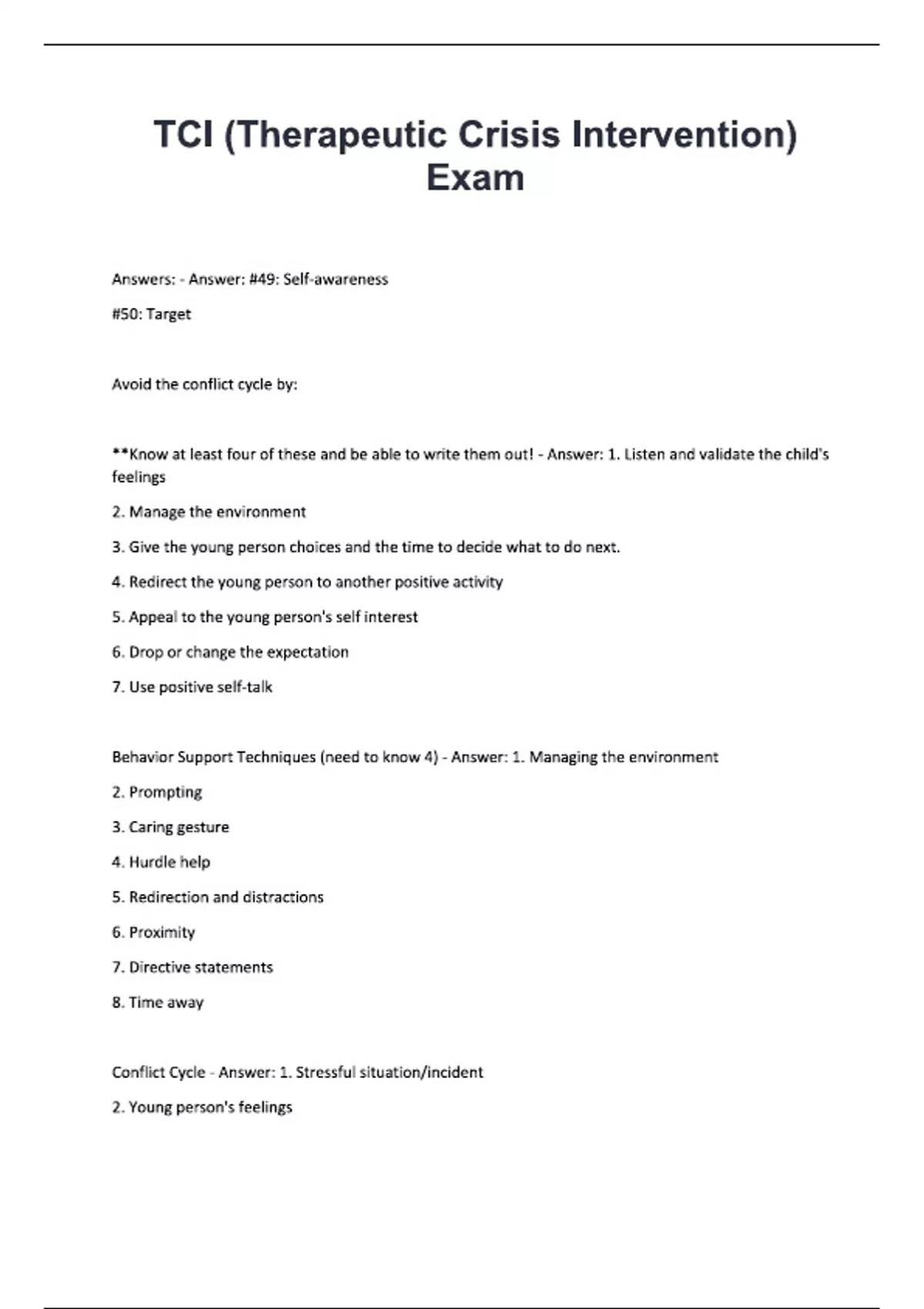(Therapeutic Crisis Intervention) Exam, (LATEST 2025 / 2026 UPDATE ...