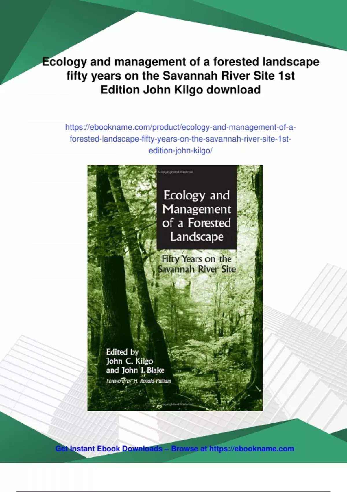 Summary Ecology and management of a forested landscape fifty years on ...