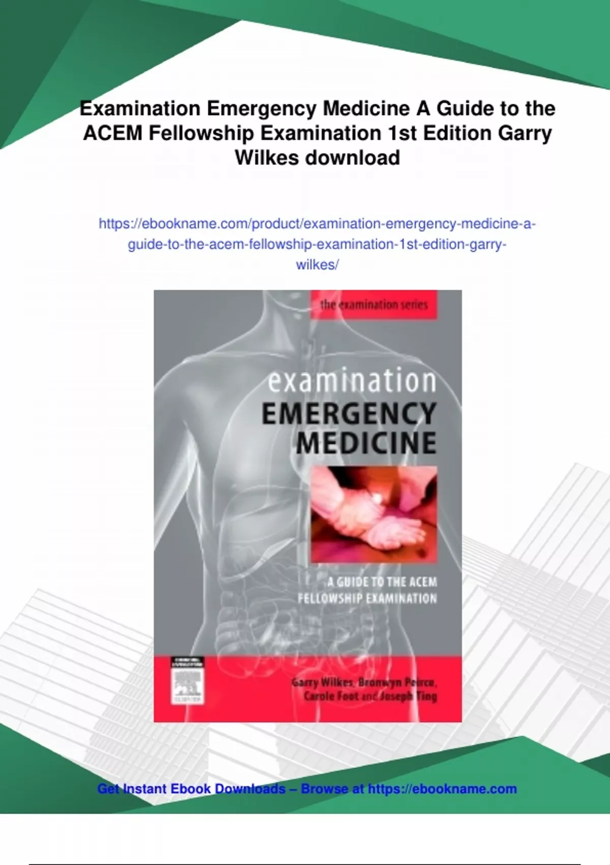 Summary Examination Emergency Medicine A Guide to the ACEM Fellowship ...