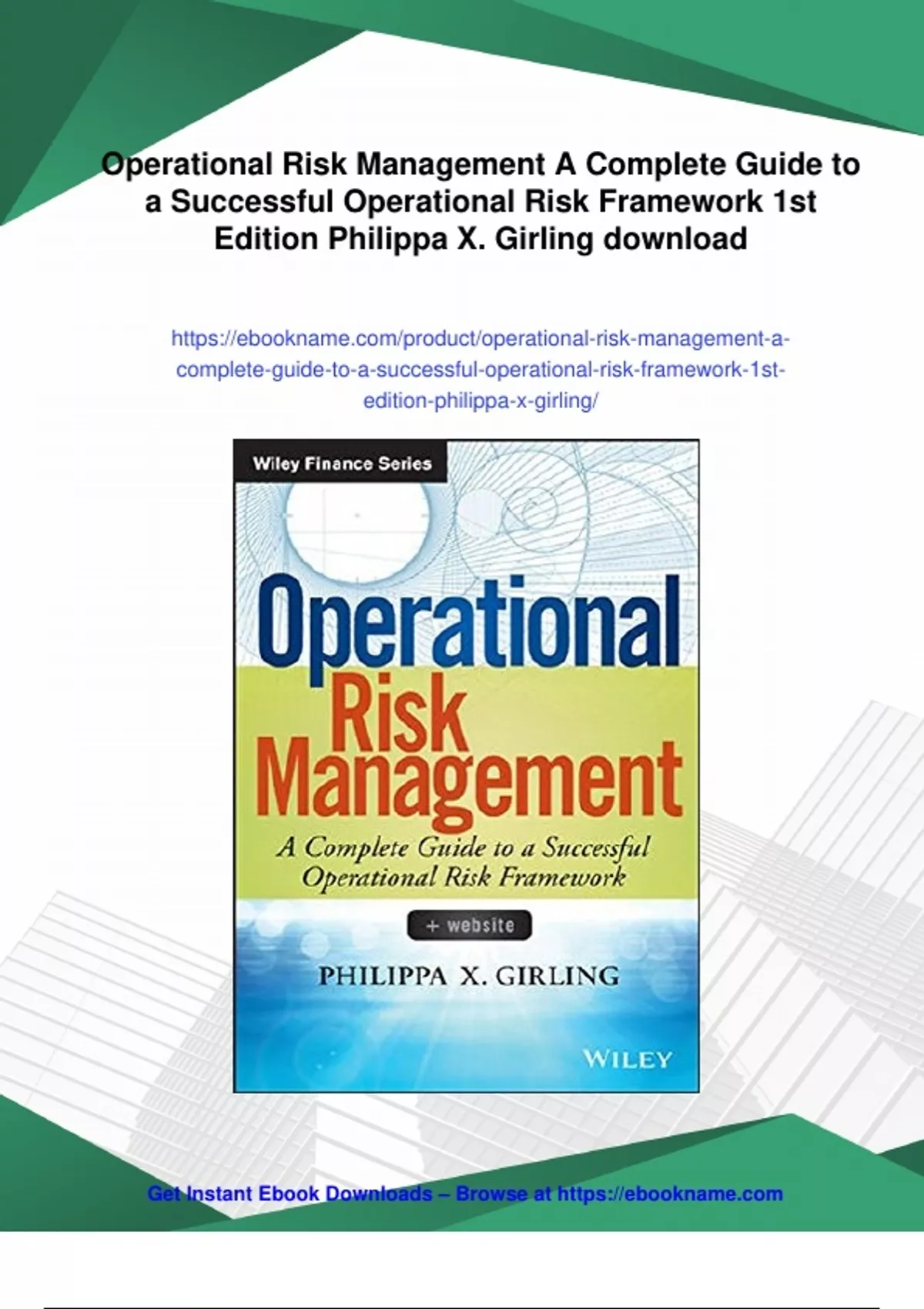 Summary Operational Risk Management A Complete Guide to a Successful ...