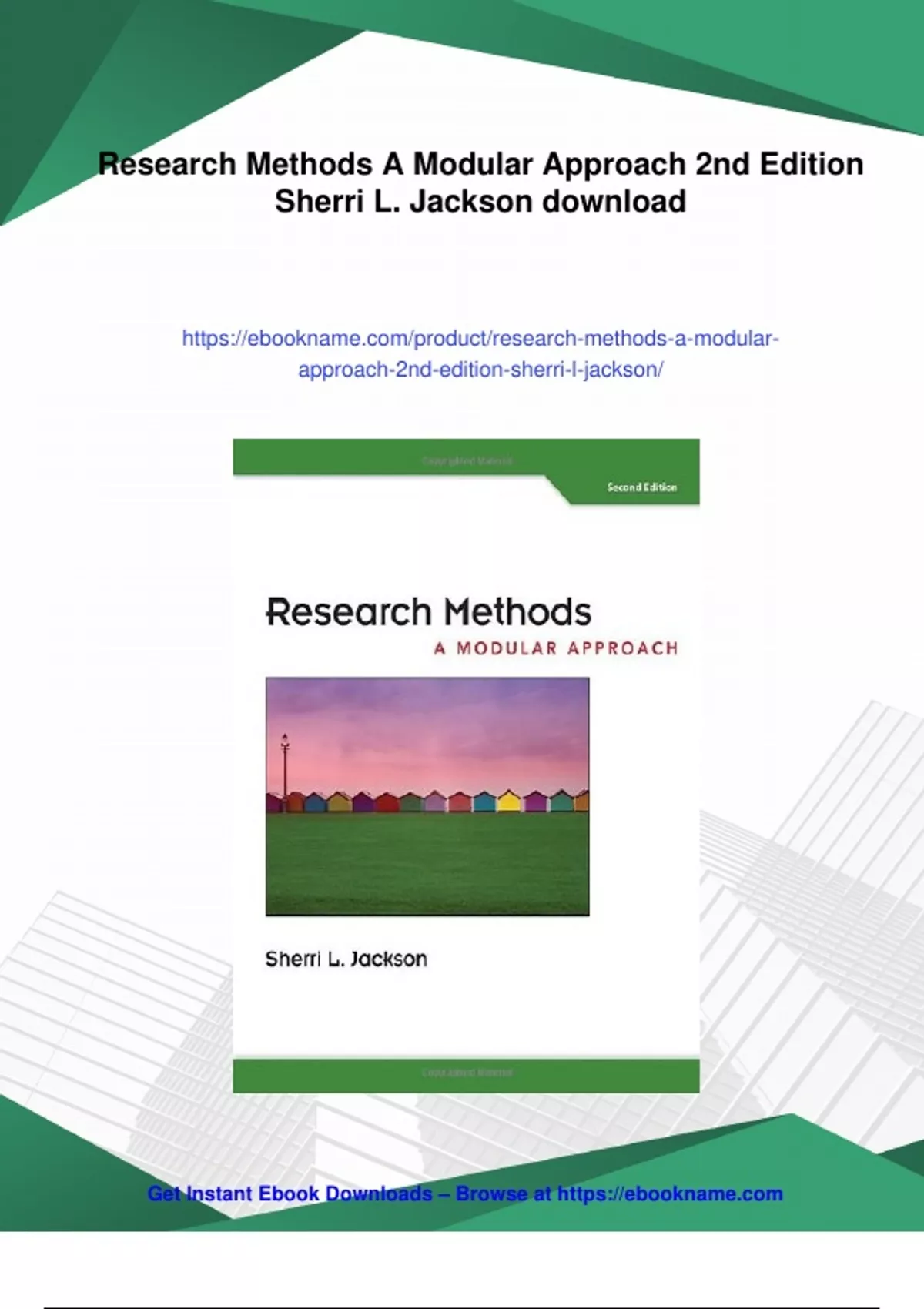 Summary Research Methods A Modular Approach 2nd Edition Sherri L ...