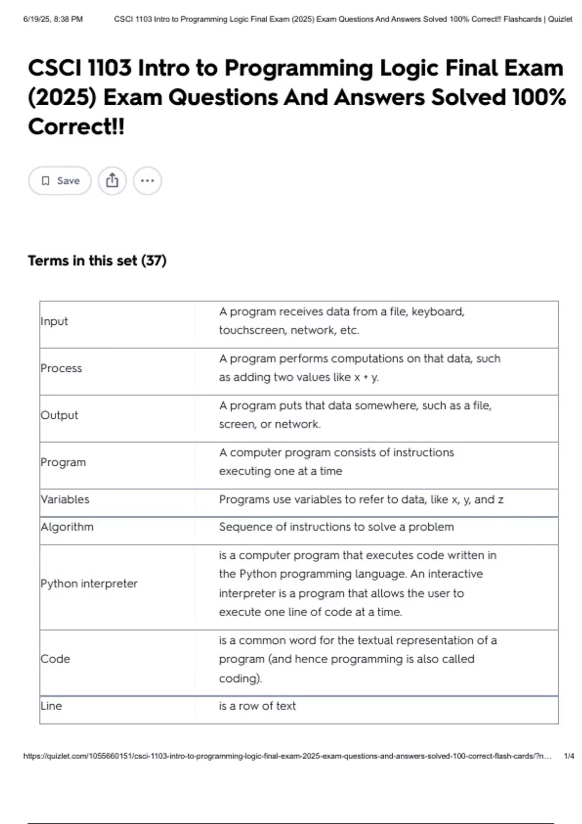 CSCI 1103 Intro to Programming Logic Final Exam (2025) Exam Questions ...