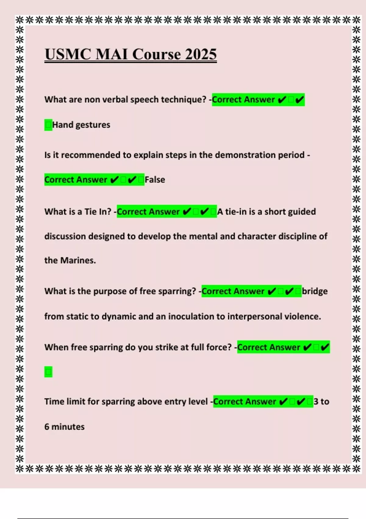 USMC MAI Course 2025 Exam Success Blueprint: Test Your Knowledge with ...