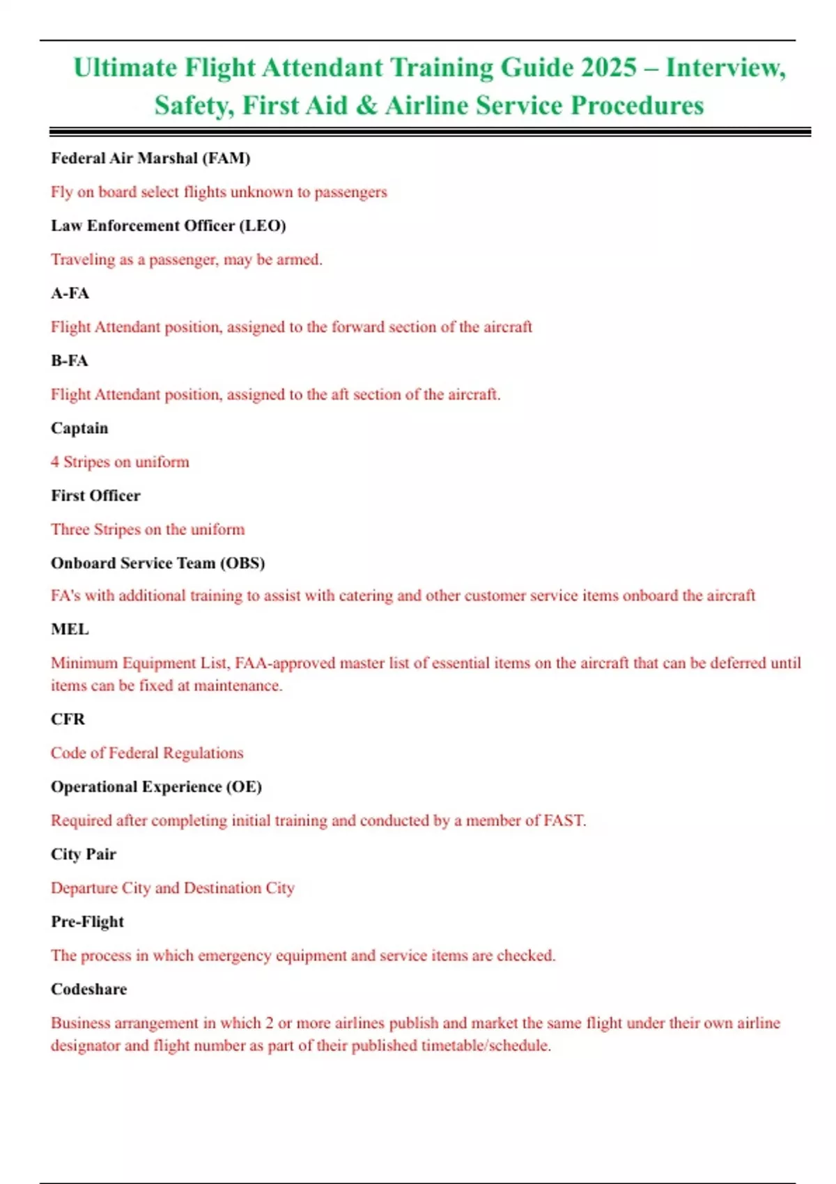 Ultimate Flight Attendant Training Guide 2025 – Interview, Safety ...