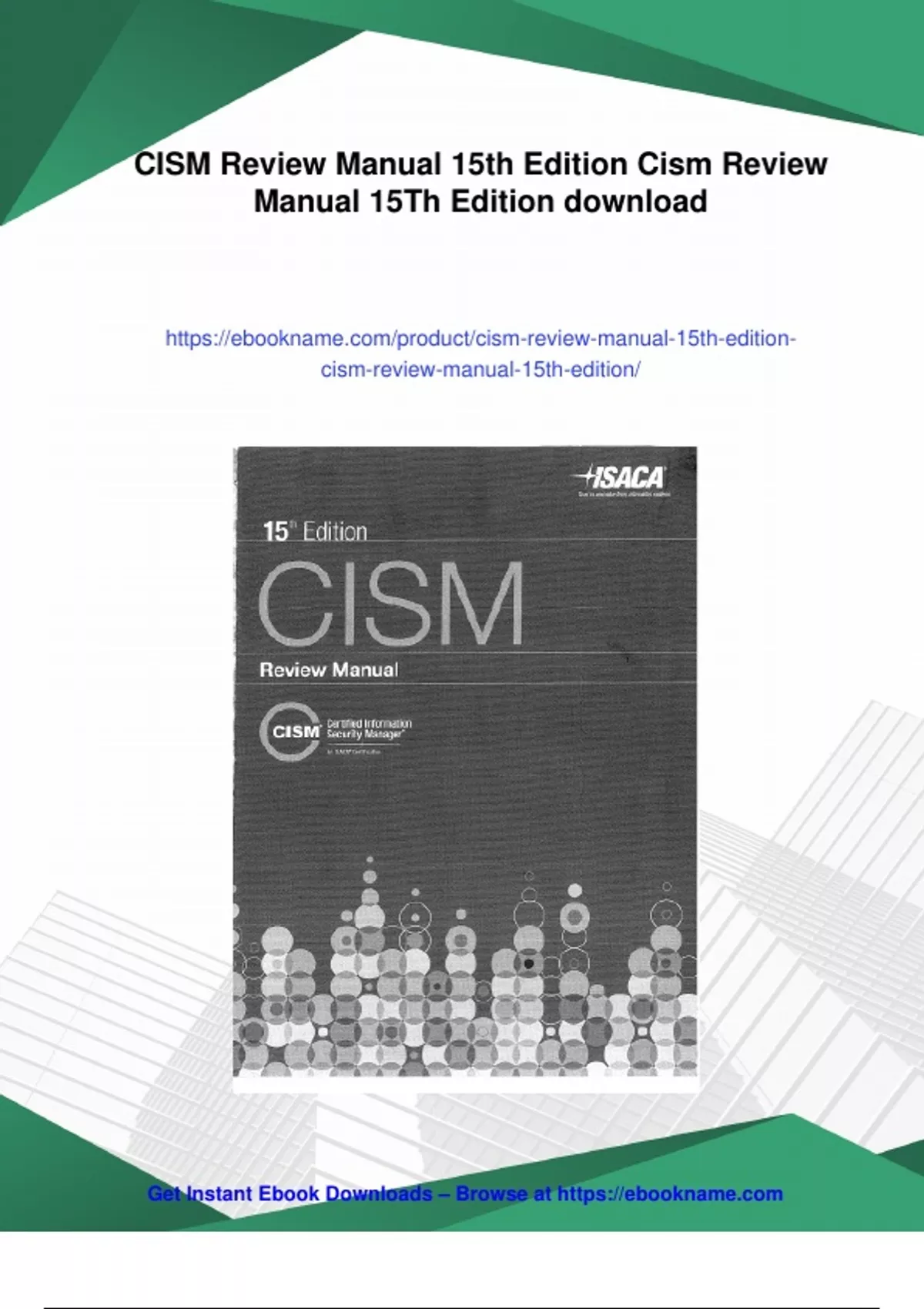 Summary CISM Review Manual 15th Edition Cism Review Manual 15Th Edition ...