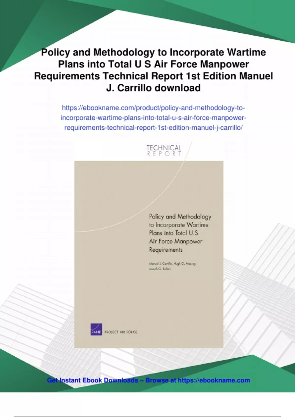 Summary Policy and Methodology to Incorporate Wartime Plans into Total ...
