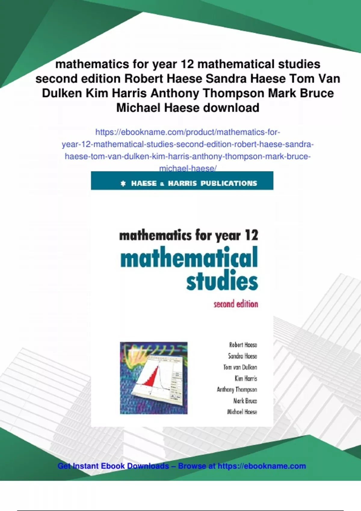 Summary mathematics for year 12 mathematical studies second edition ...