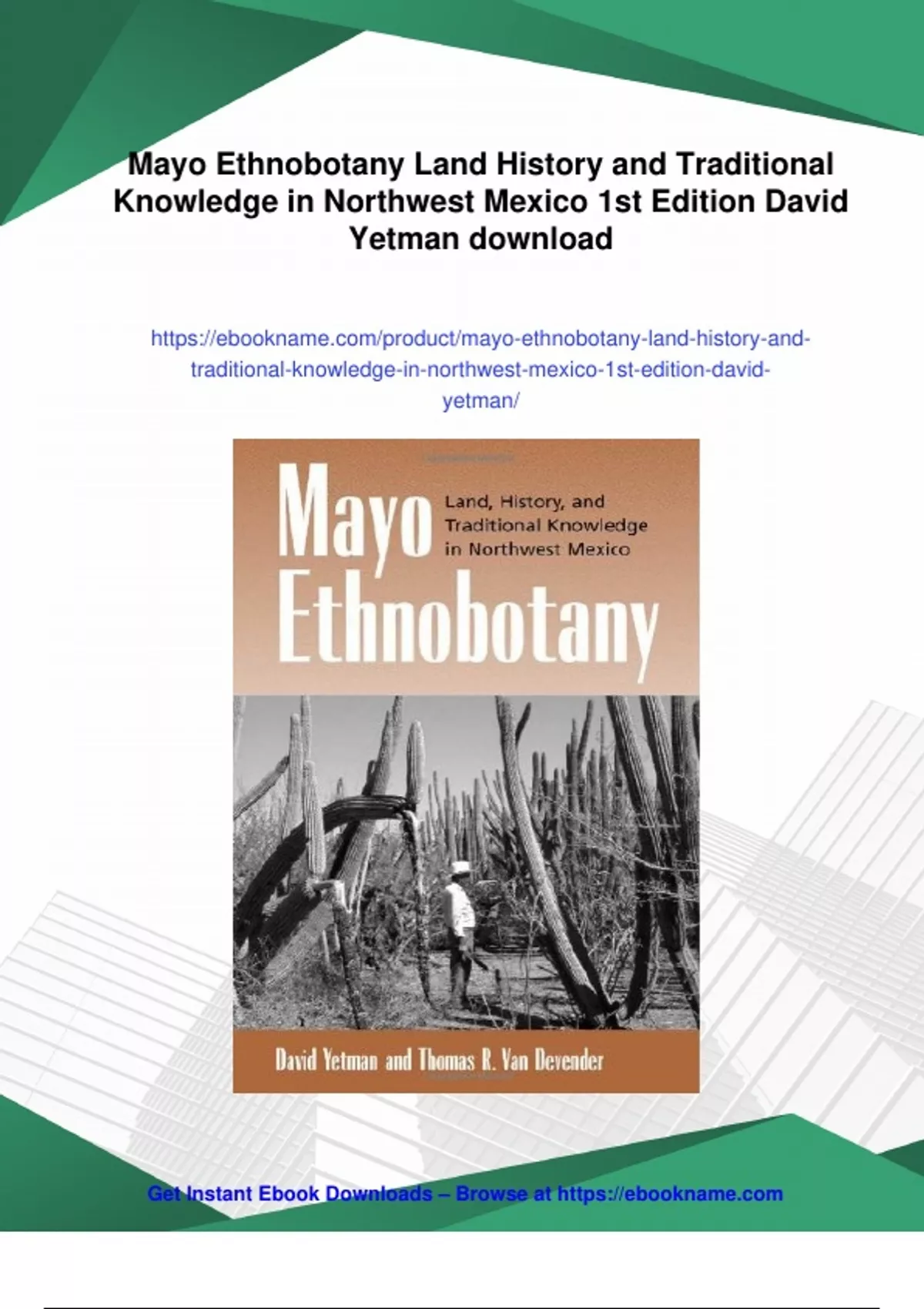 Summary Mayo Ethnobotany Land History and Traditional Knowledge in ...