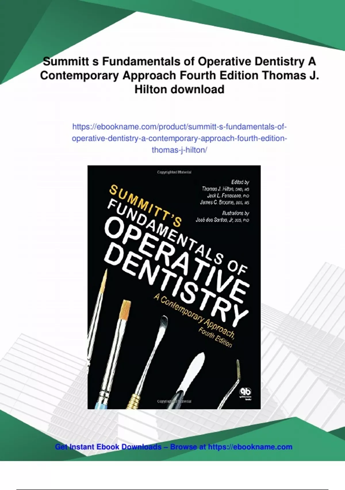 Summary Summitt s Fundamentals of Operative Dentistry A Contemporary ...