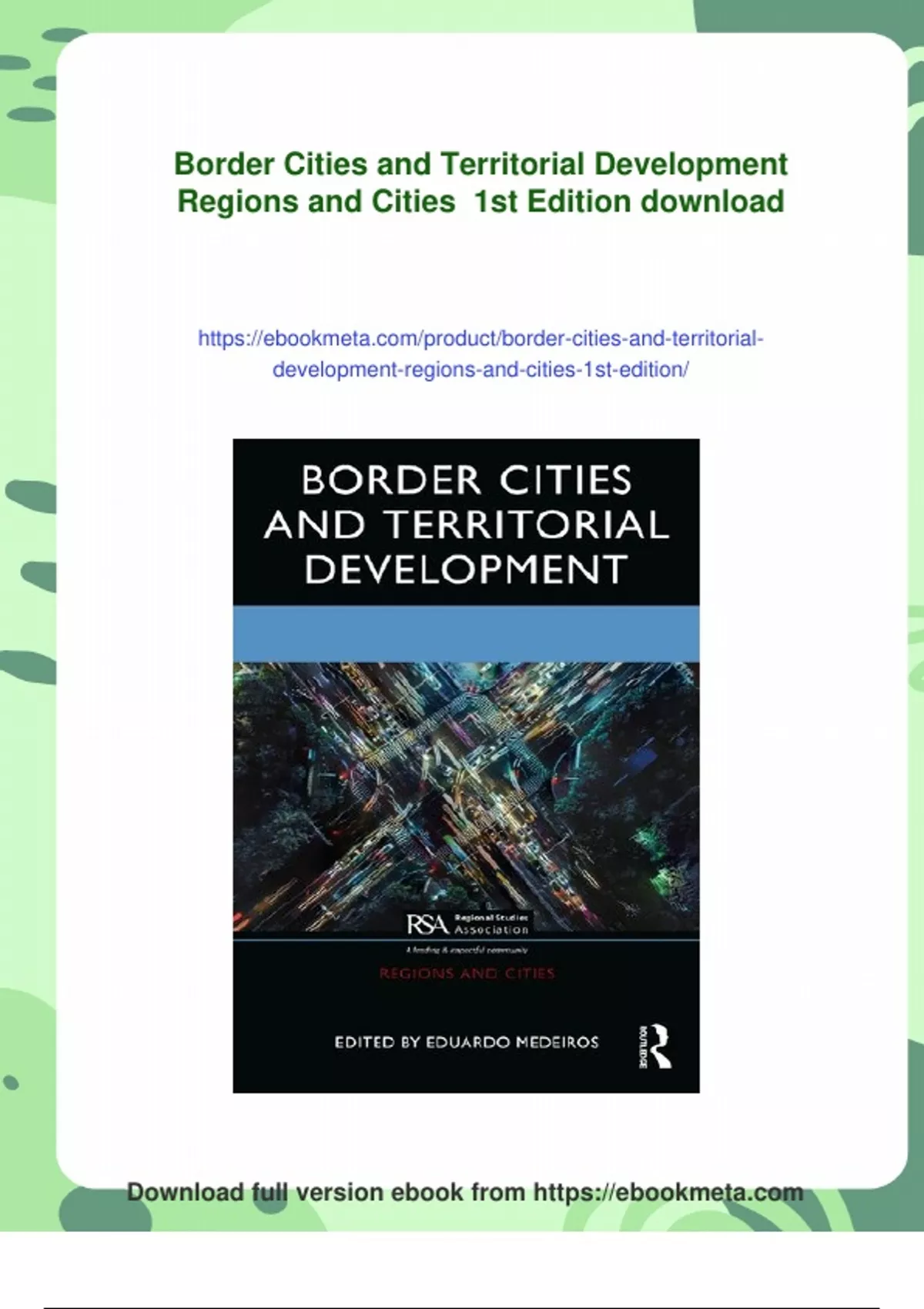 Summary Border Cities and Territorial Development Regions and Cities ...