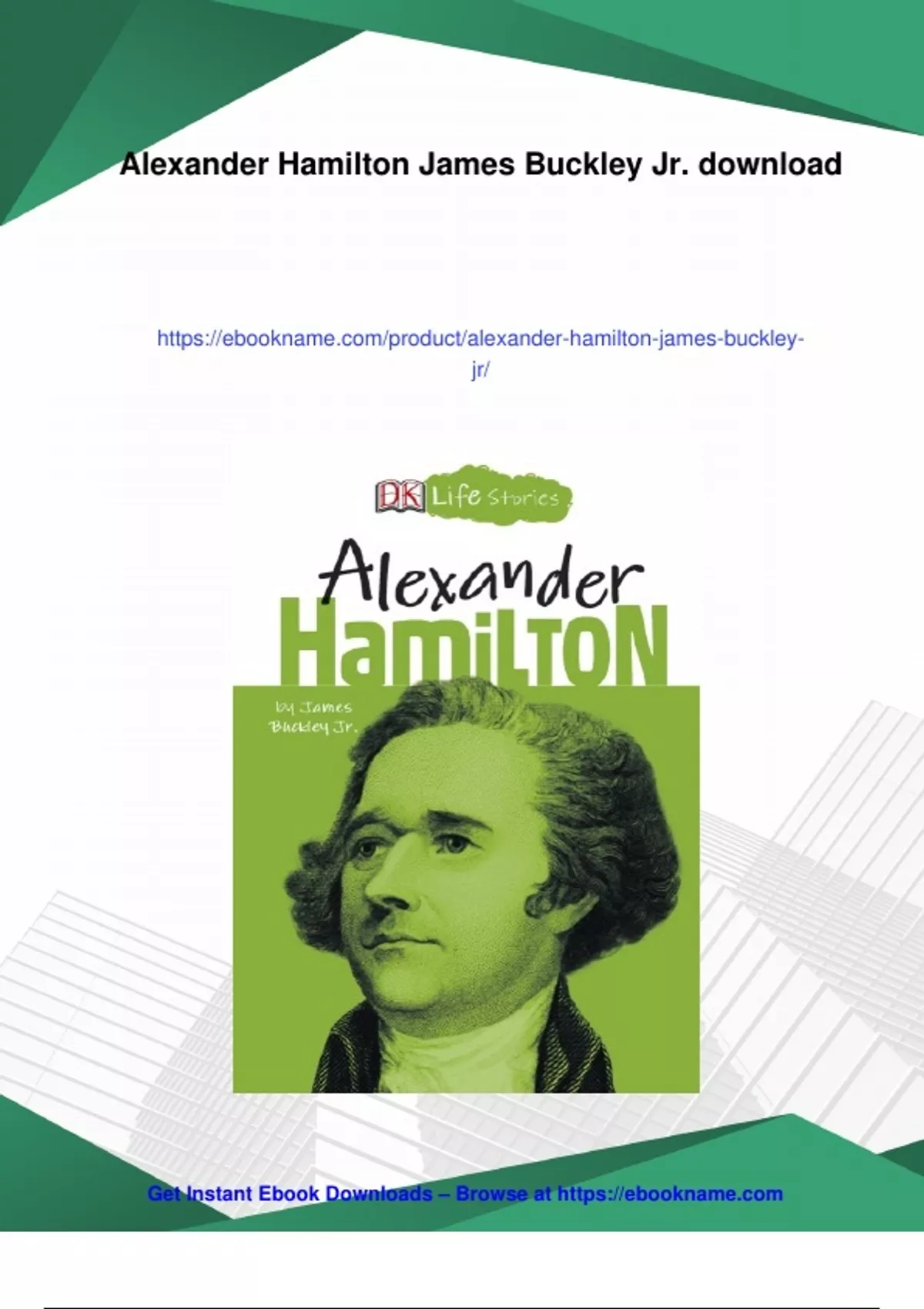 Summary Alexander Hamilton James Buckley Jr. - Digital Download ...