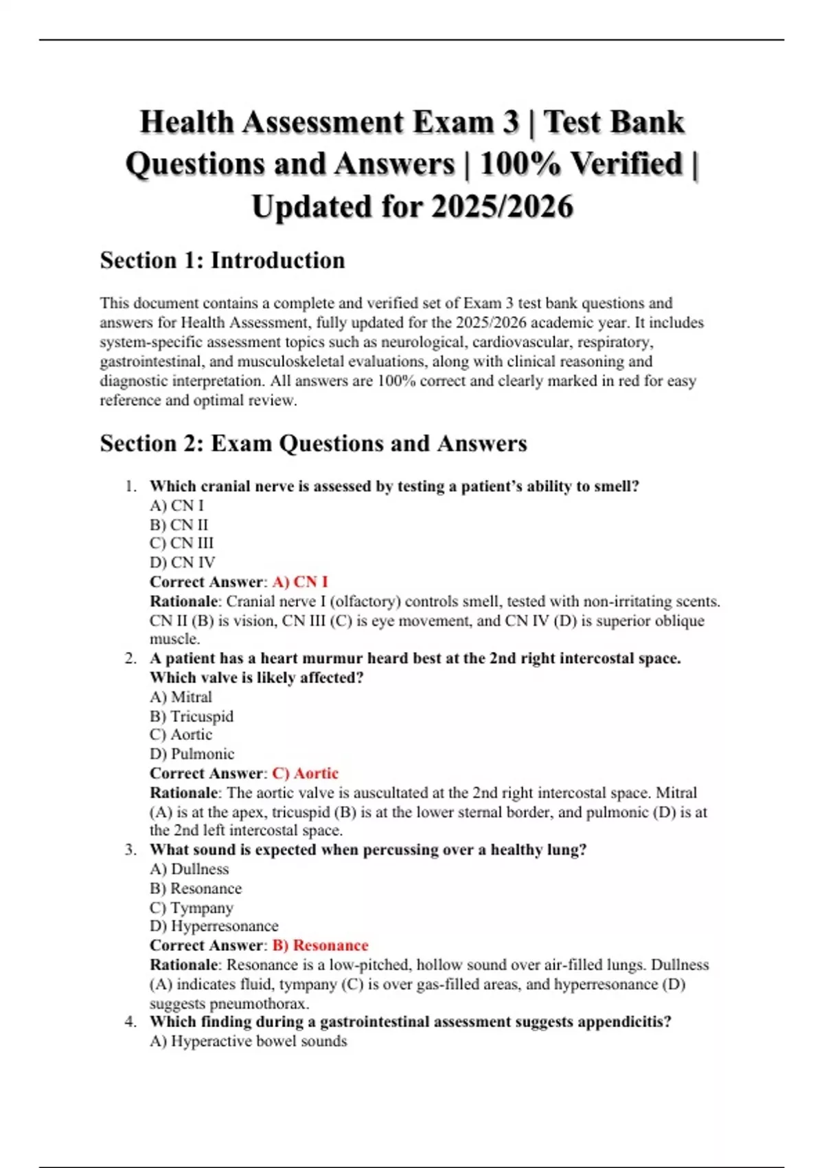 Health Assessment All Exams — Complete Package Deal | 2025 Edition ...