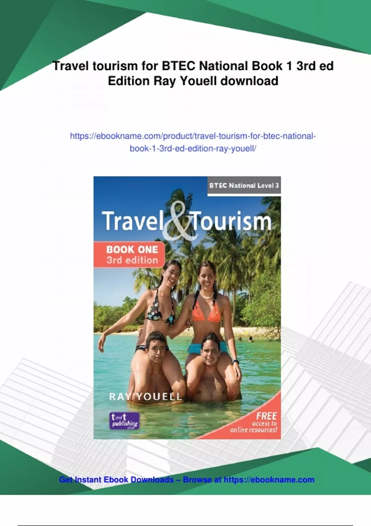 Summary Travel tourism for BTEC National Book 1 3rd ed Edition Ray Youell - Digital Download ...
