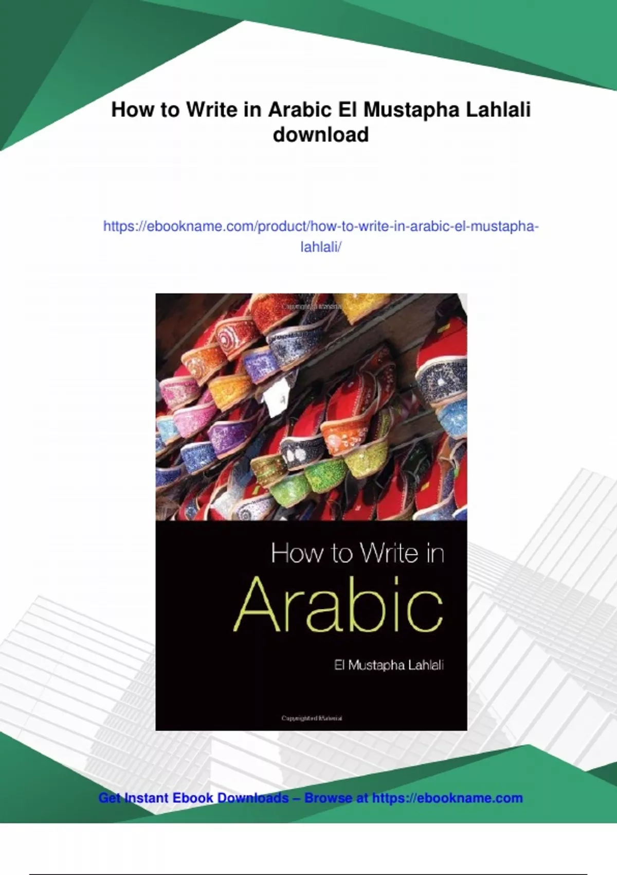 Summary How to Write in Arabic El Mustapha Lahlali - Instant Download ...