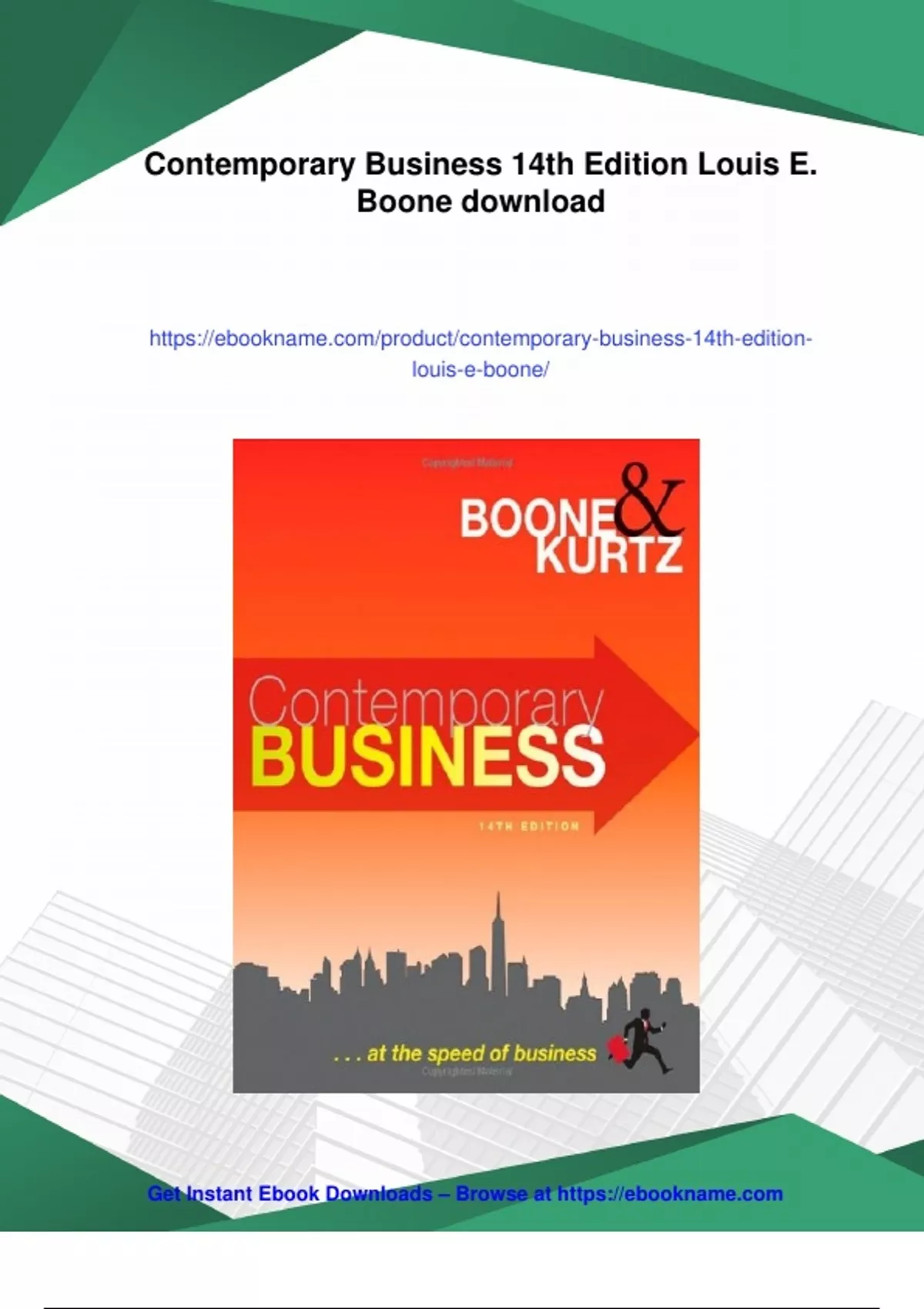 Summary Contemporary Business 14th Edition Louis E. Boone - Digital ...