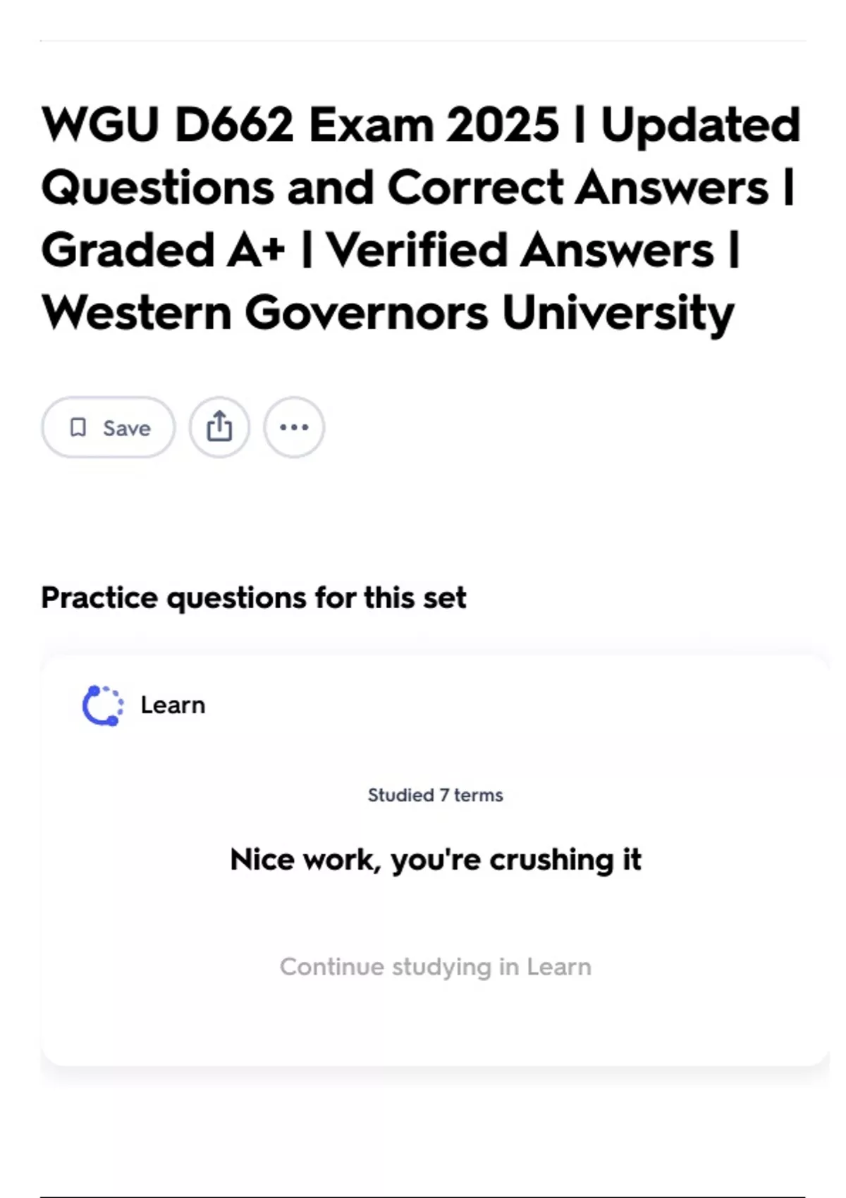 WGU D662 Exam 2025 | Updated Questions and Correct Answers | Graded A+ ...