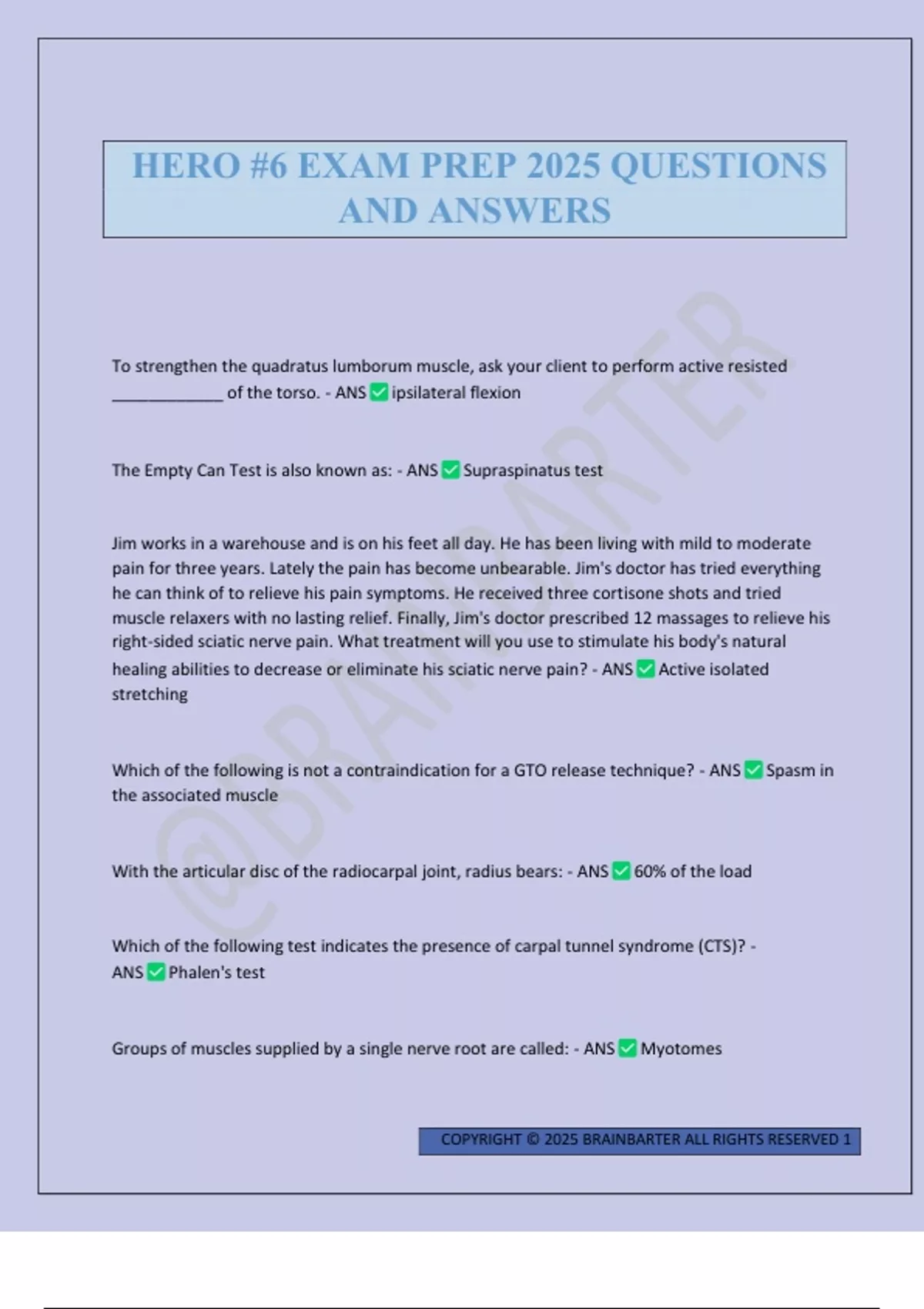 HERO #6 EXAM PREP 2025 QUESTIONS AND ANSWERS - HERO - Stuvia US