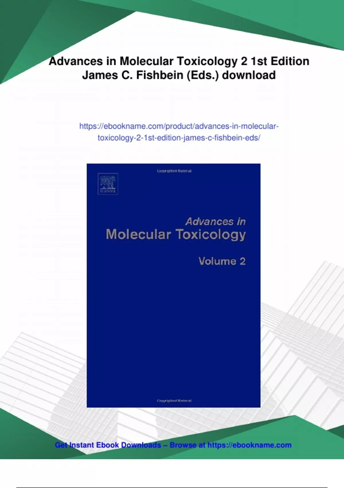Summary Advances in Molecular Toxicology 2 1st Edition James C ...