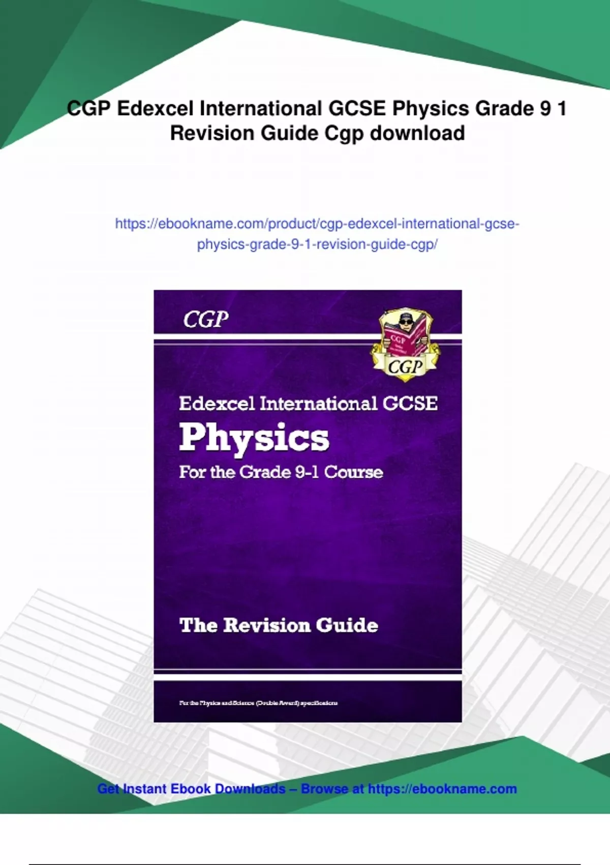 Summary CGP Edexcel International GCSE Physics Grade 9 1 Revision Guide Cgp - Digital Download ...