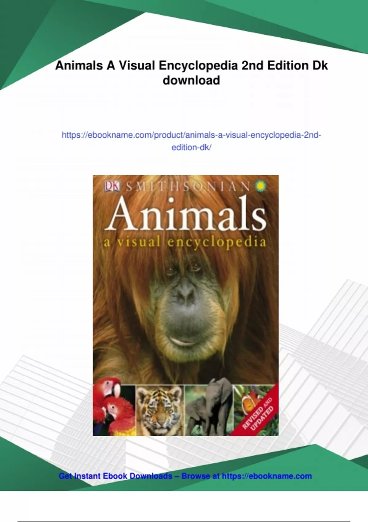 Summary Animals A Visual Encyclopedia 2nd Edition Dk - Instant Download ...