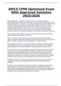 APICS CPIM Optimized Exam – Approved Solutions (2025/2026), full ...