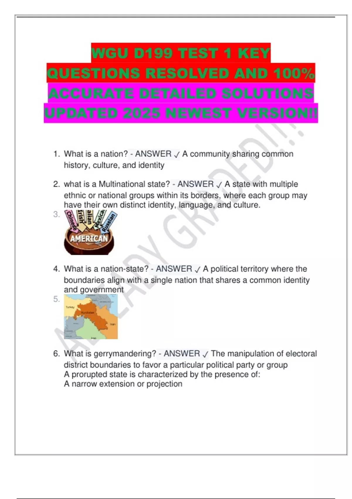 WGU D199 TEST 1 KEY QUESTIONS RESOLVED AND 100% ACCURATE DETAILED ...